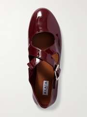 ALAÏA Criss Cross patent-leather ballet flats | NET-A-PORTER