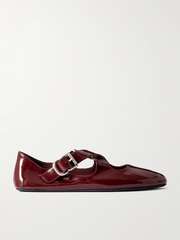 ALAÏA Criss Cross patent-leather ballet flats | NET-A-PORTER