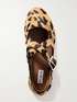 ALAÏA Criss Cross leather-trimmed leopard-print calf hair ballet flats ...