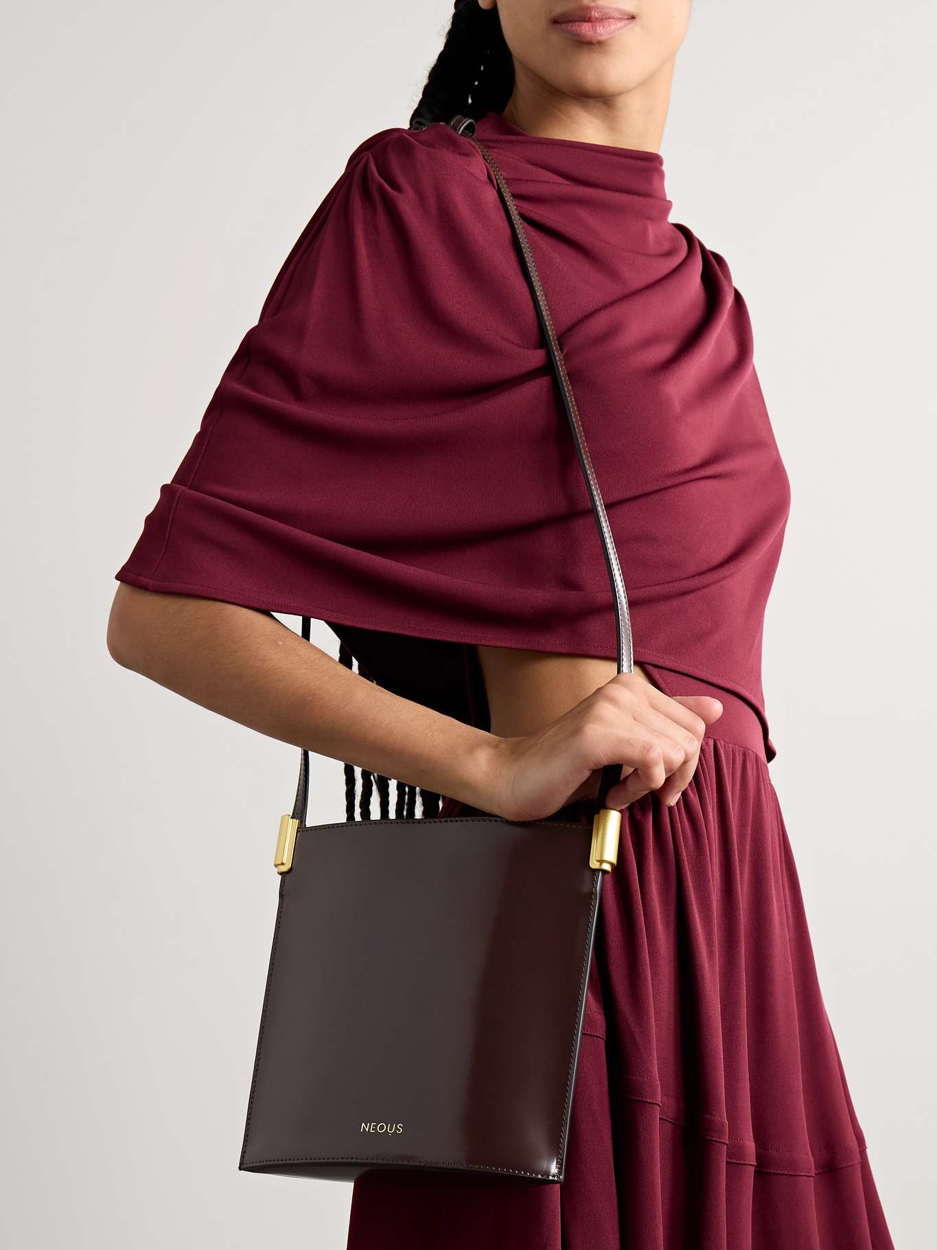 NEOUS Dorado glossed-leather shoulder bag | NET-A-PORTER