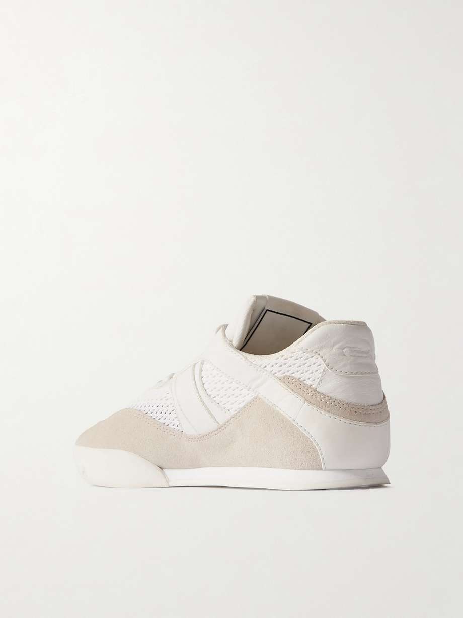 CHLOÉ Kick suede, mesh and leather sneakers | NET-A-PORTER