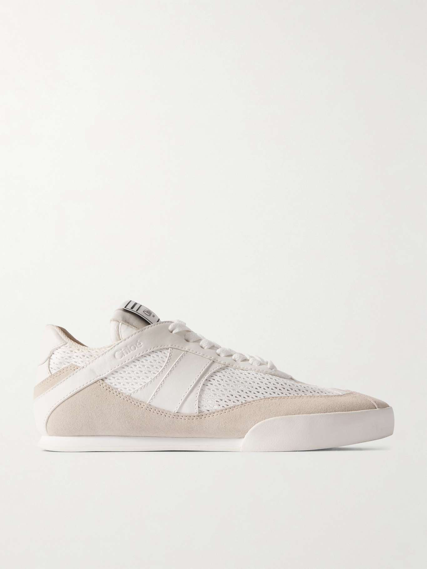 CHLOÉ Kick suede, mesh and leather sneakers | NET-A-PORTER