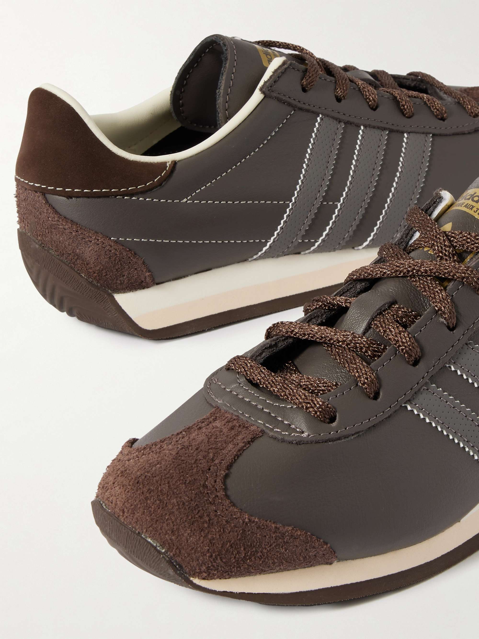 ADIDAS ORIGINALS Country OG suede-trimmed leather sneakers | NET-A-PORTER
