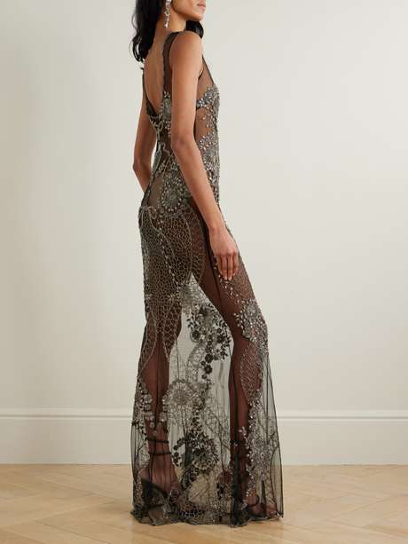 CLIO PEPPIATT Cora embellished tulle gown | NET-A-PORTER