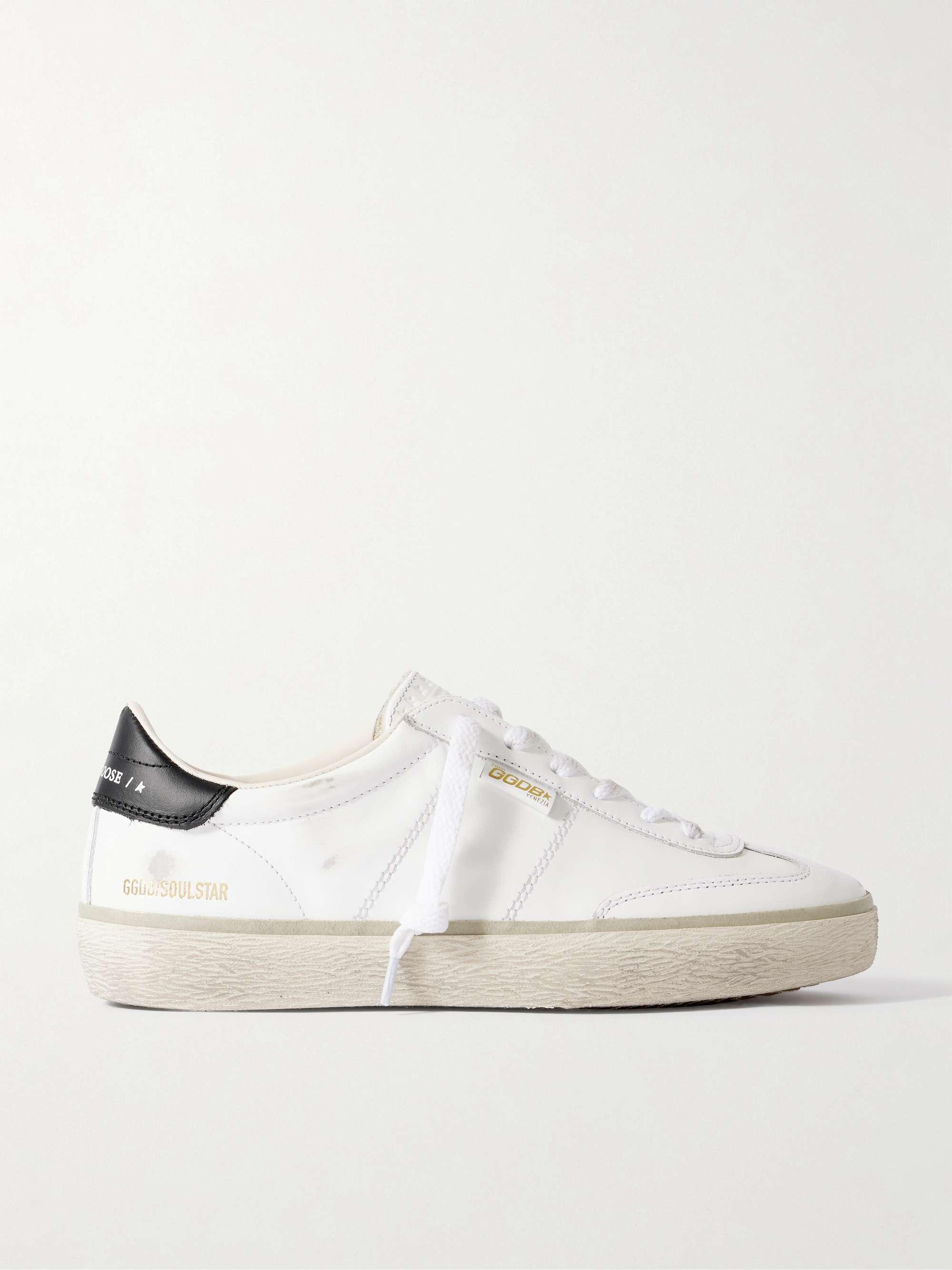 GOLDEN GOOSE Soul-Star distressed leather sneakers | NET-A-PORTER