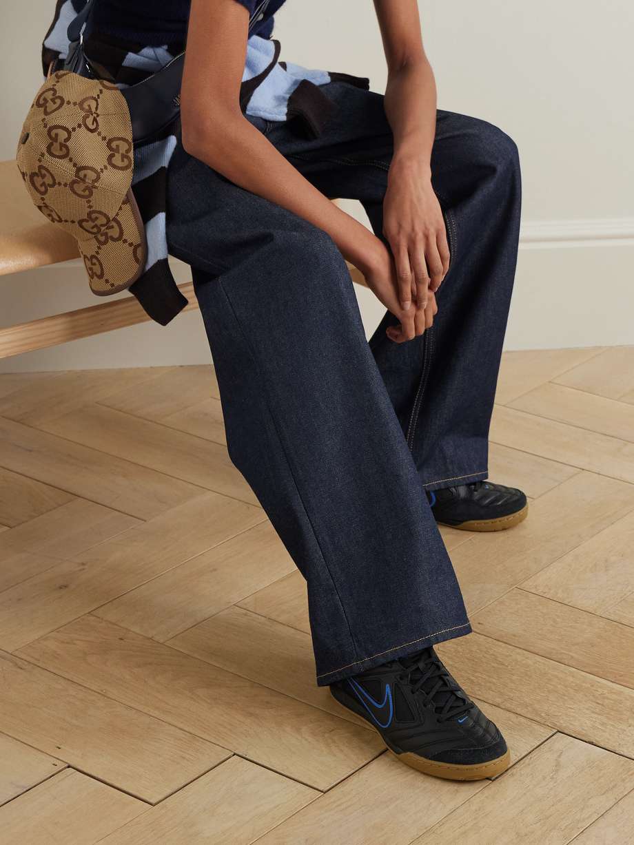 Navy Gato suede-trimmed leather and mesh sneakers | NIKE | NET-A-PORTER