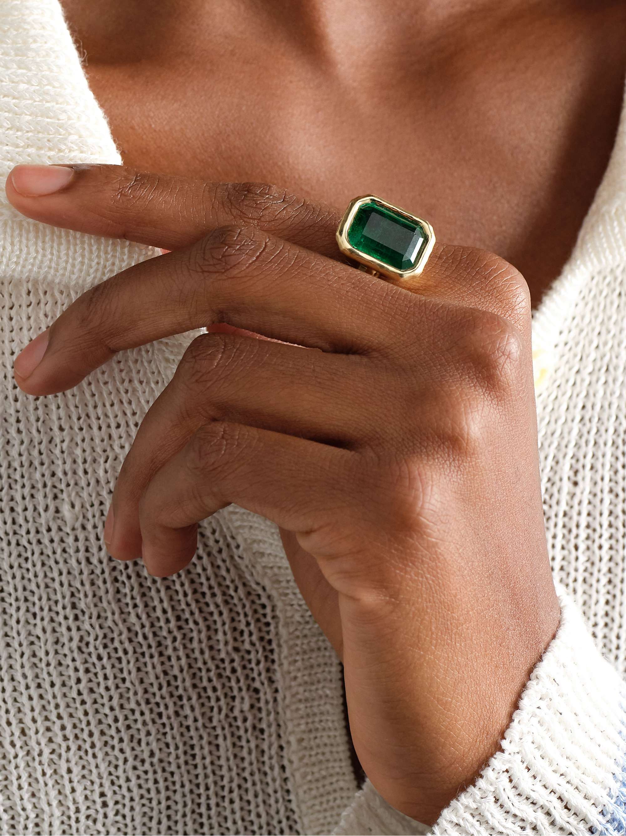 OCTAVIA ELIZABETH Tribute 18-karat recycled gold emerald ring | NET-A ...