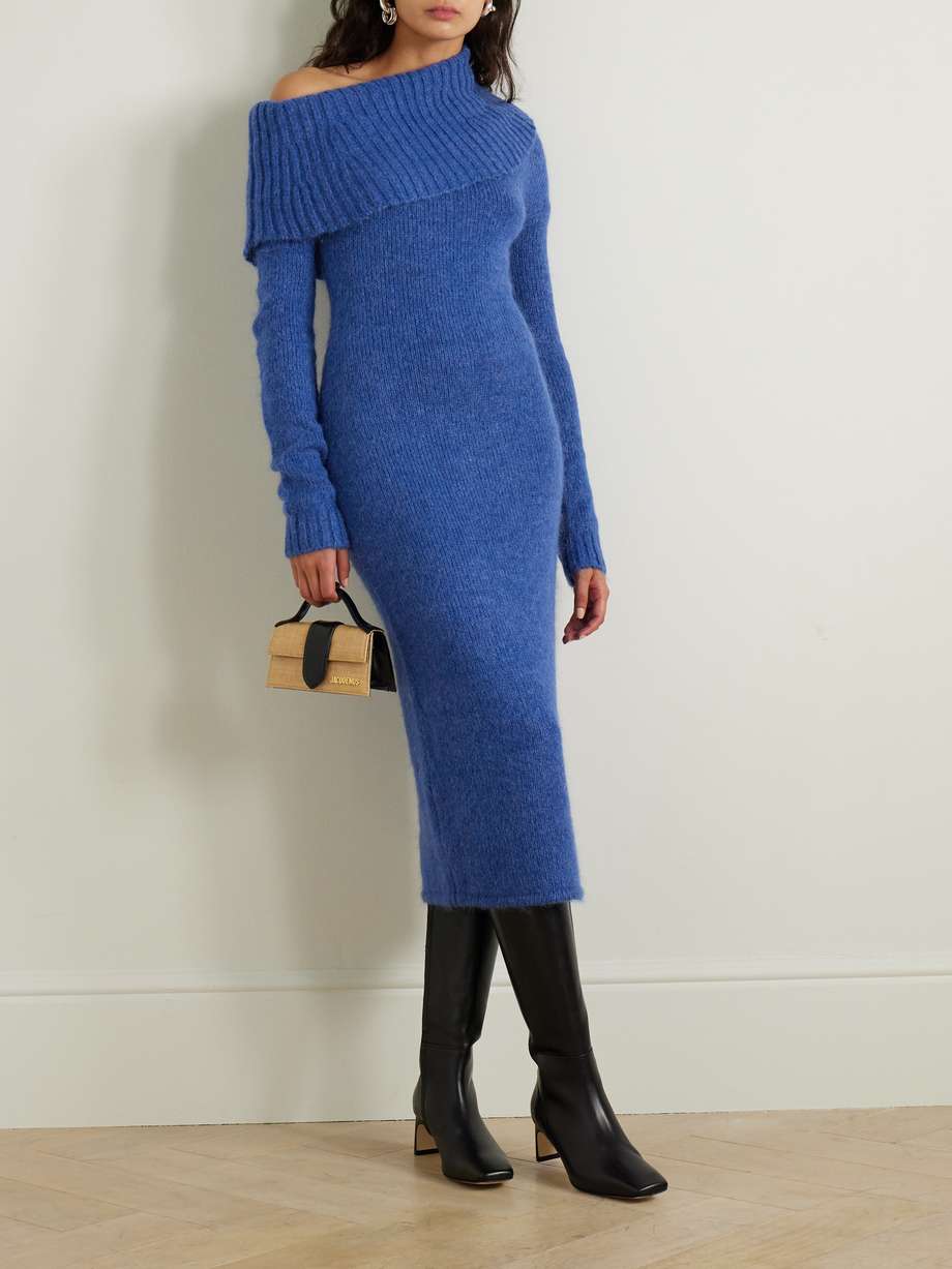CULT GAIA Grayson off-the-shoulder recycled knitted midi dress | NET-A ...