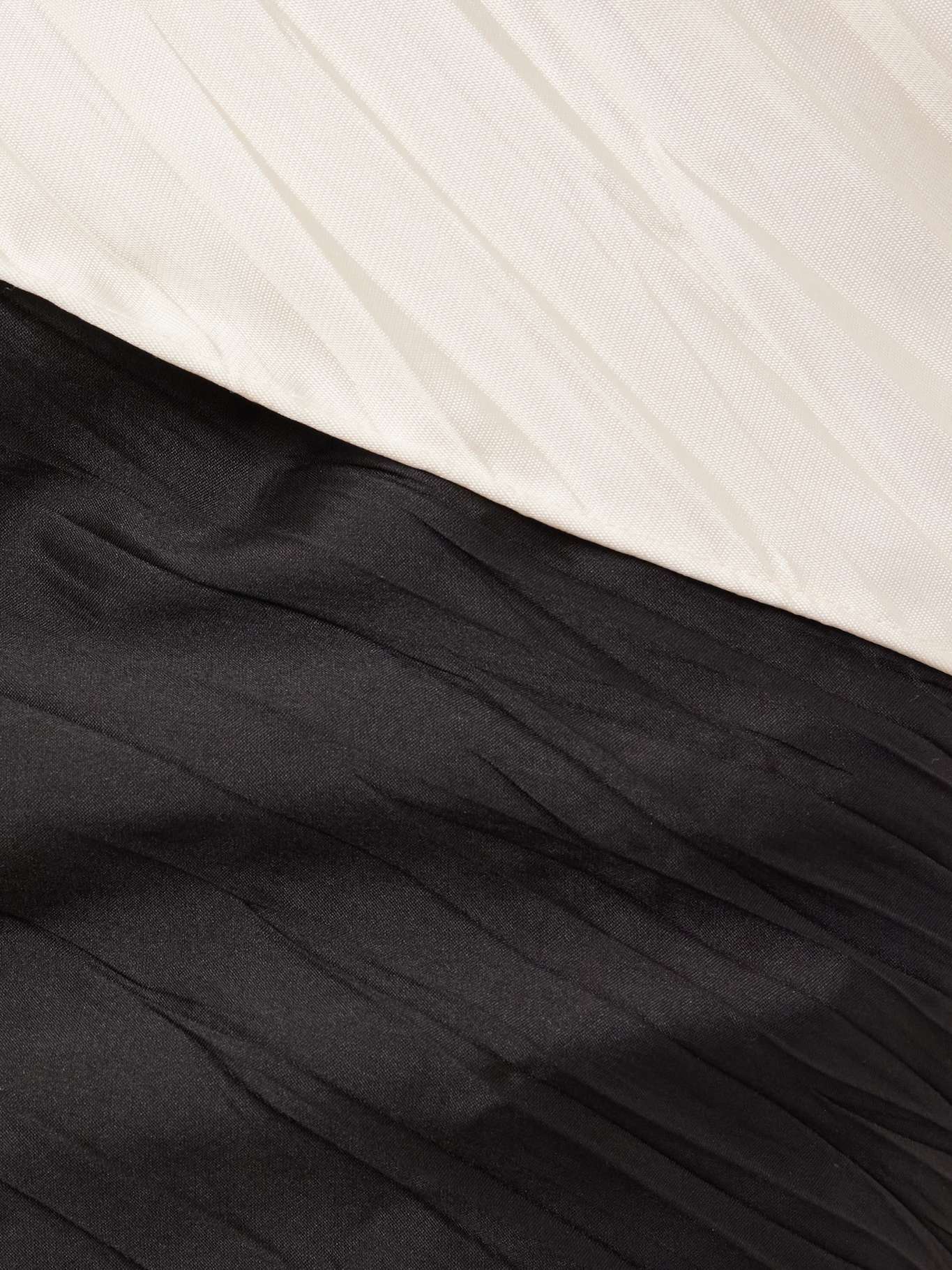 MARMAR HALIM Off-the-shoulder pleated two-tone mikado and taffeta gown ...