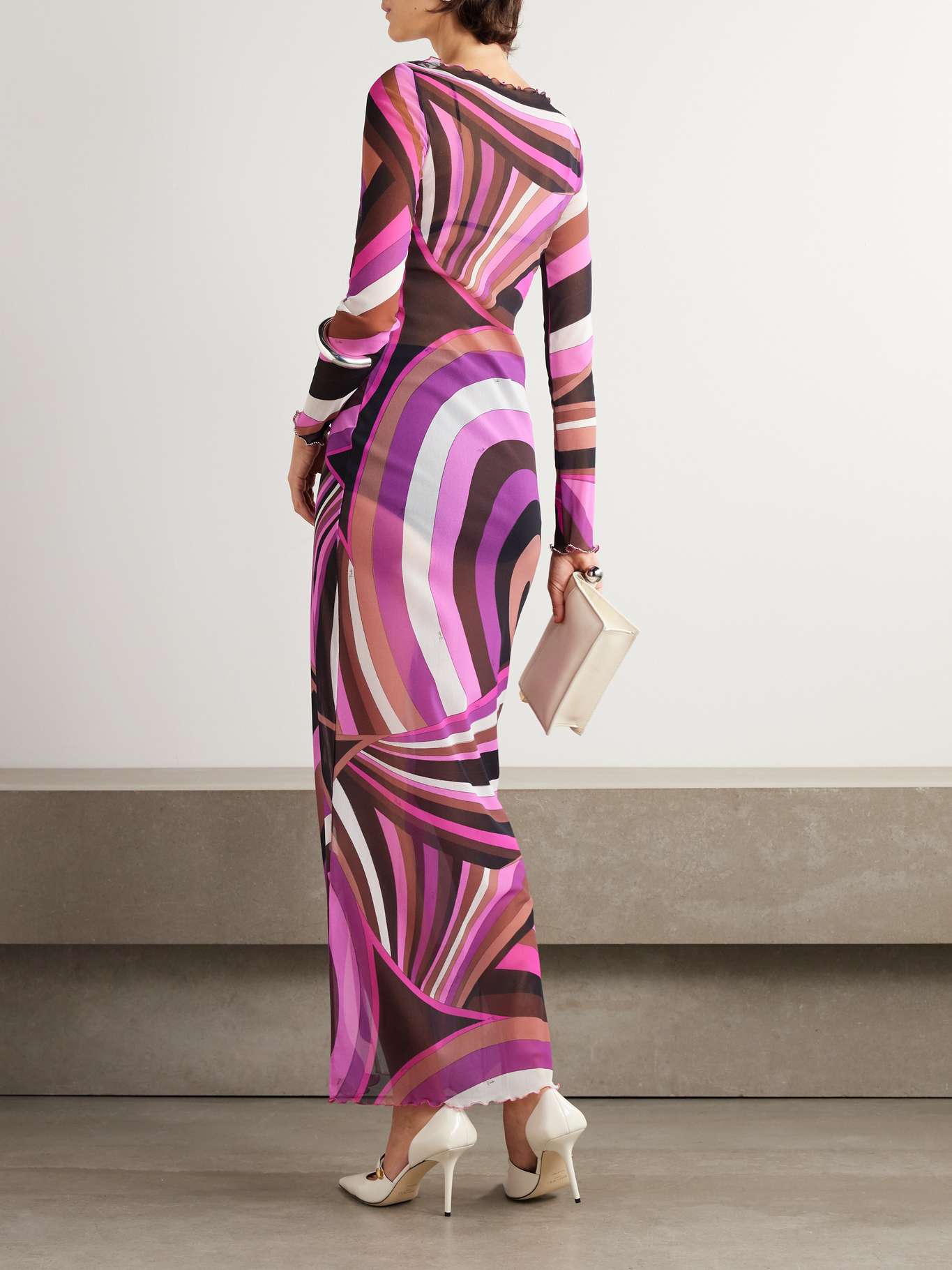 PUCCI Crystal-embellished printed tulle maxi dress | NET-A-PORTER