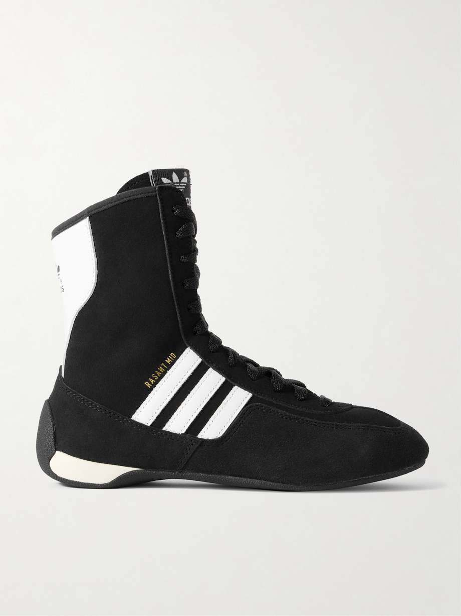 ADIDAS ORIGINALS Rasant Mid leather-trimmed suede sneakers | NET-A-PORTER