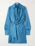 SIMKHAI Talit wrap-effect draped satin mini dress | NET-A-PORTER