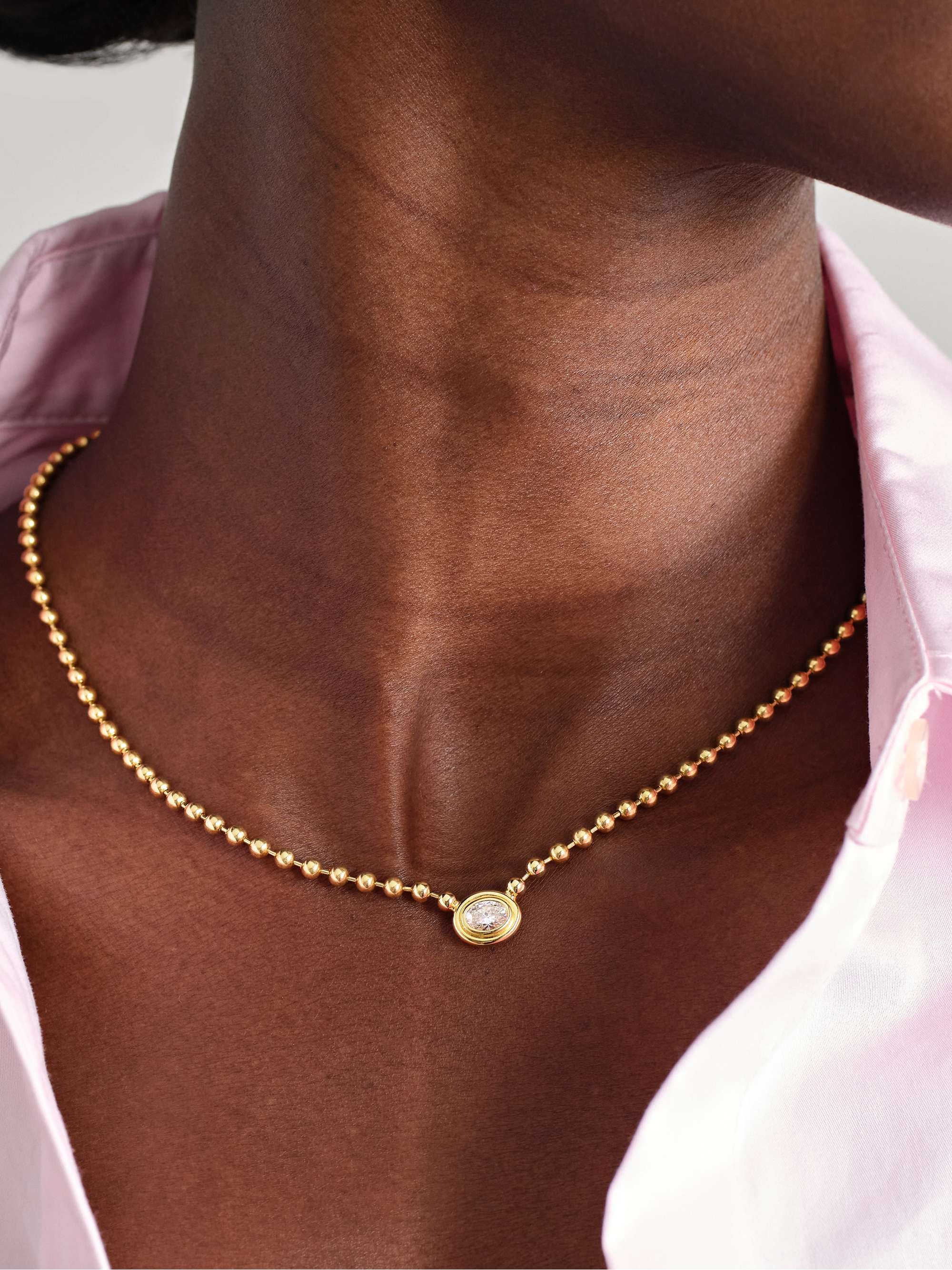 GEMELLA Double Bubble Bezel 18-karat gold diamond necklace | NET-A-PORTER