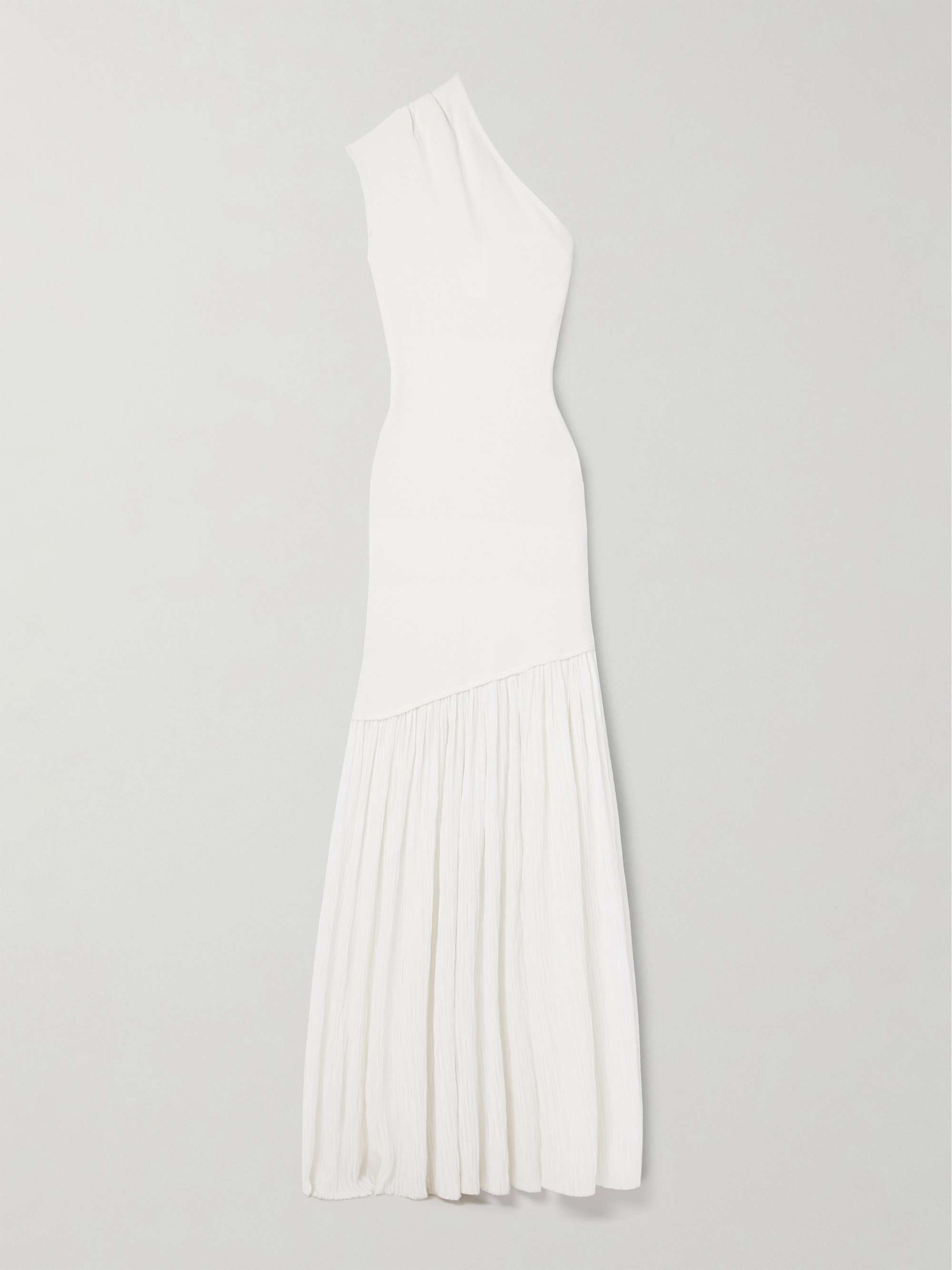 PROENZA SCHOULER Cora one-shoulder stretch-knit and pleated crepon maxi dress | NET-A-PORTER
