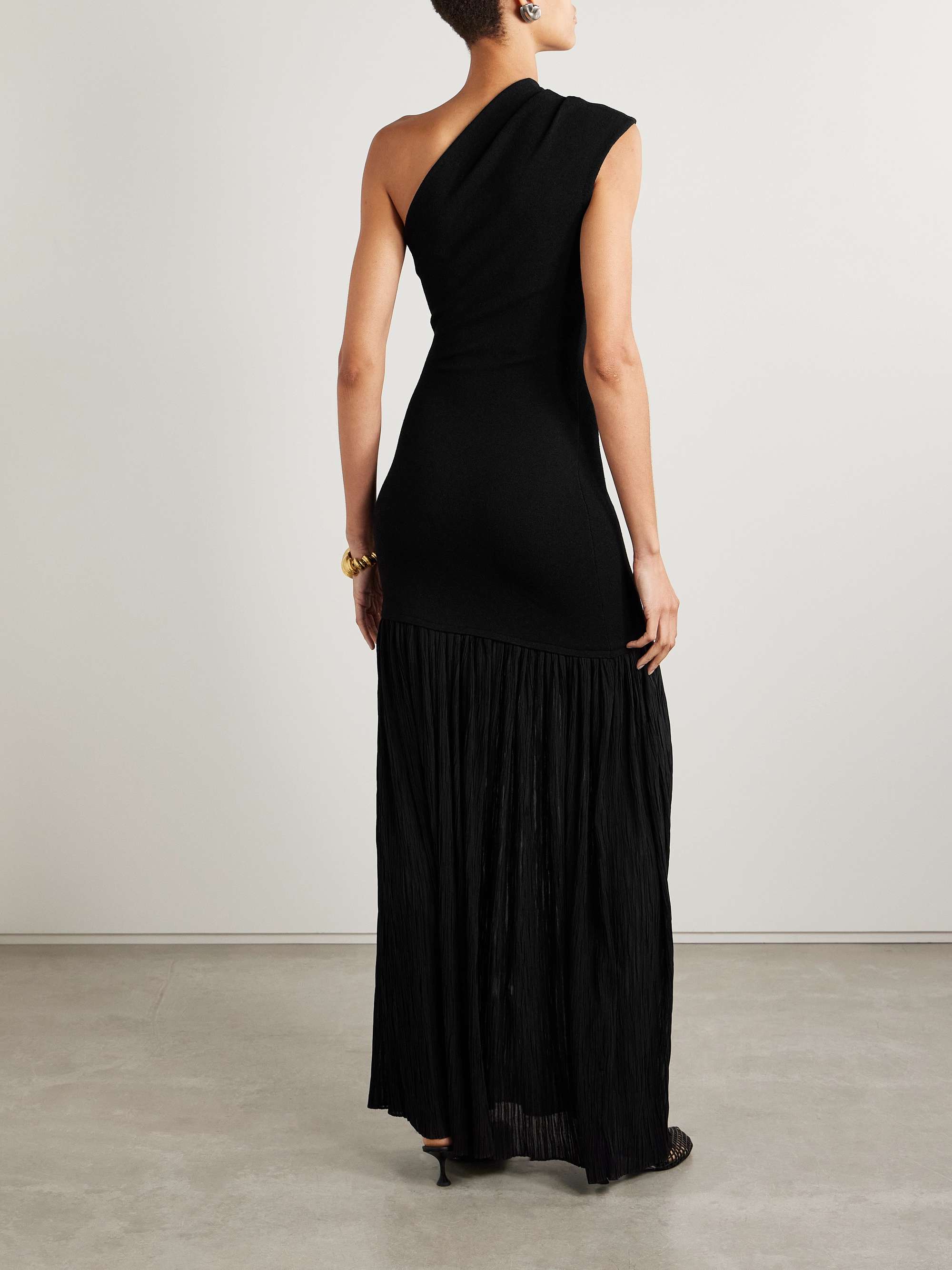 PROENZA SCHOULER Cora one-shoulder stretch-knit and pleated crepon maxi dress | NET-A-PORTER