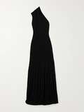 PROENZA SCHOULER Cora one-shoulder stretch-knit and pleated crepon maxi dress | NET-A-PORTER