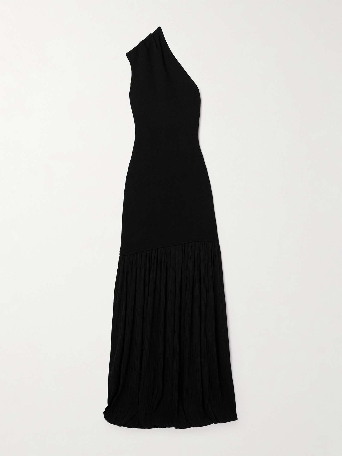 PROENZA SCHOULER Cora one-shoulder stretch-knit and pleated crepon maxi dress | NET-A-PORTER