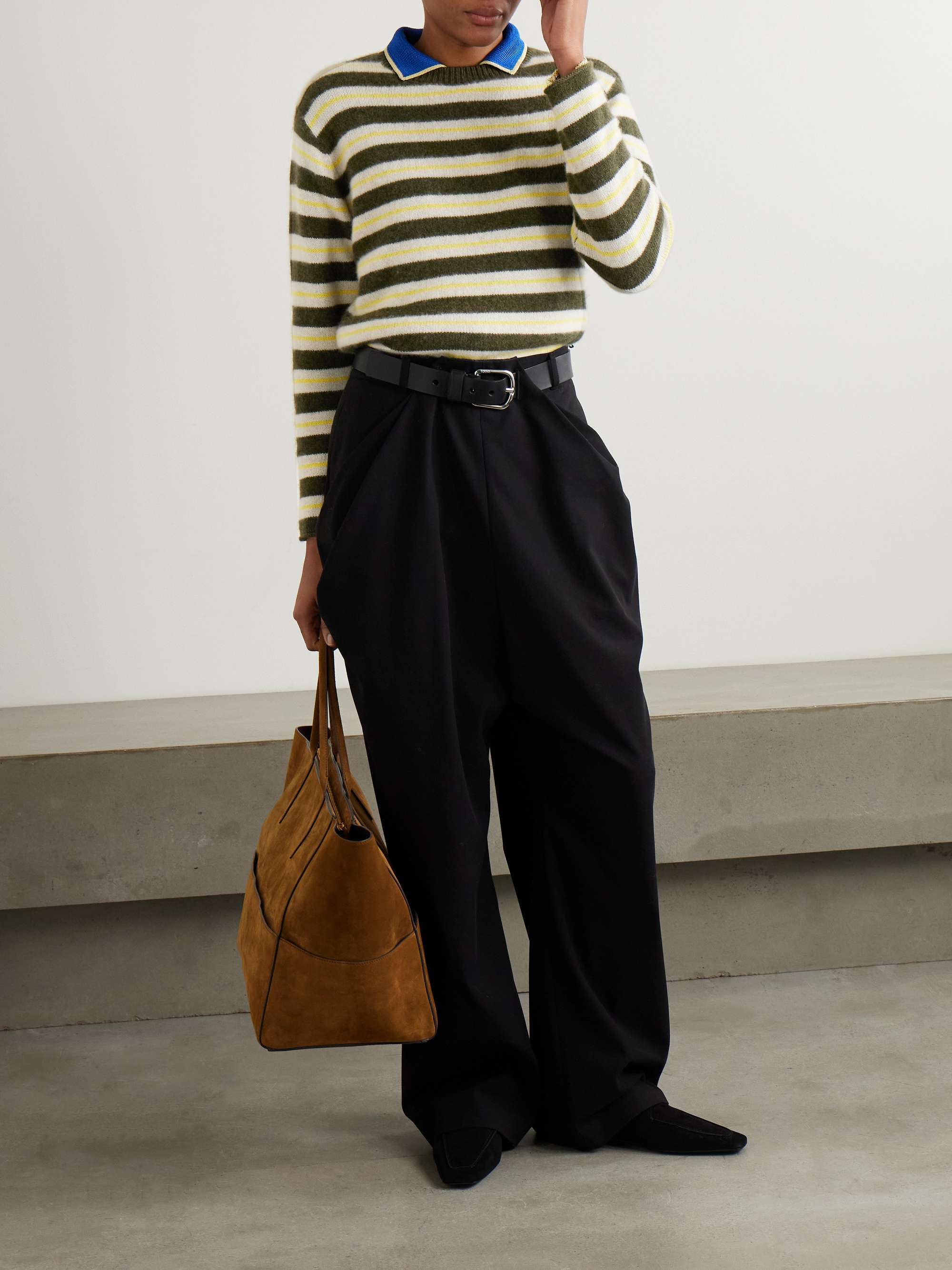 The Elder Statesman 신풀 스트라이프 캐시미어 스웨터 - 페칭