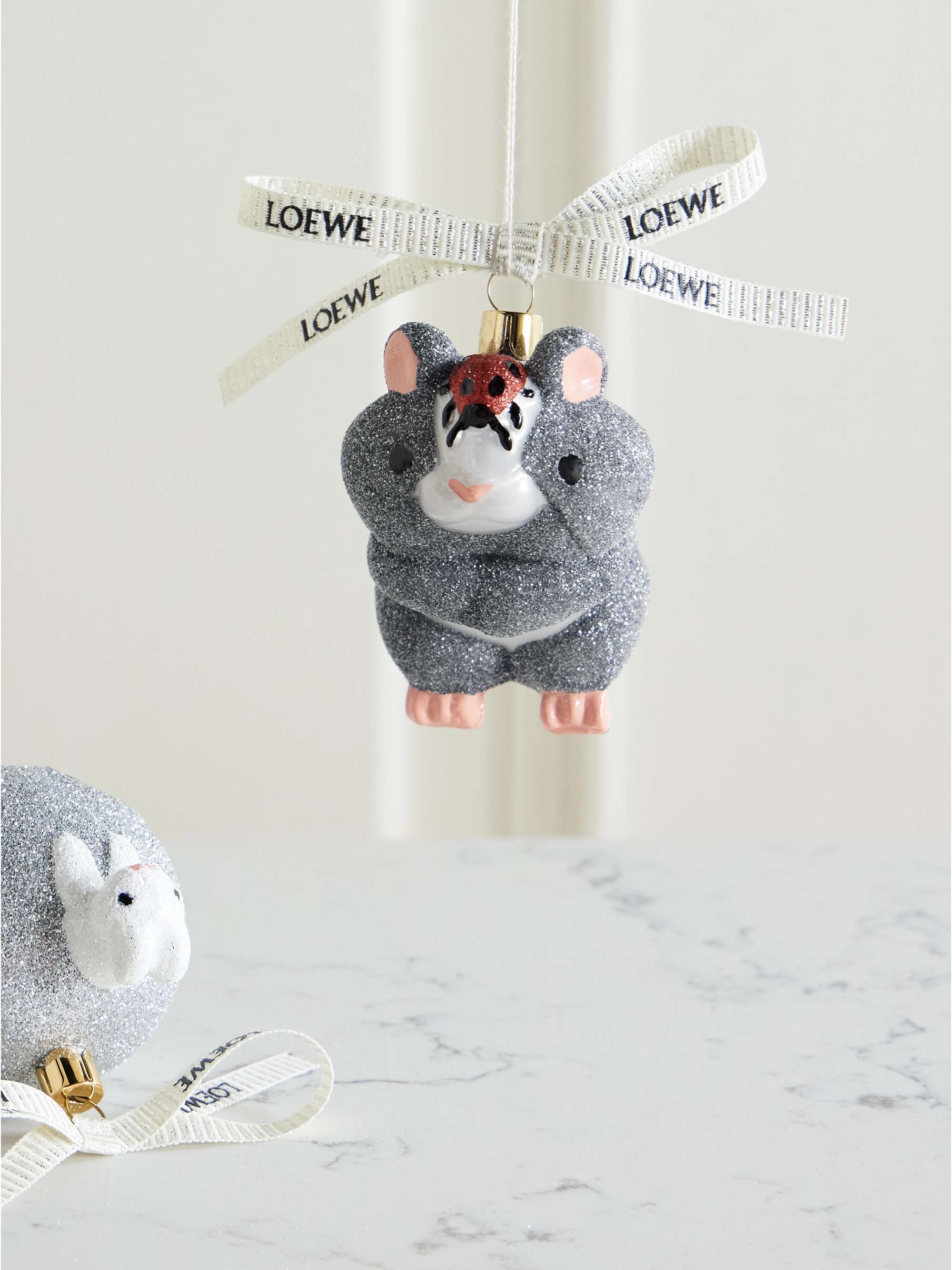LOEWE + Suna Fujita Hamster glittered blown glass bauble | NET-A-PORTER