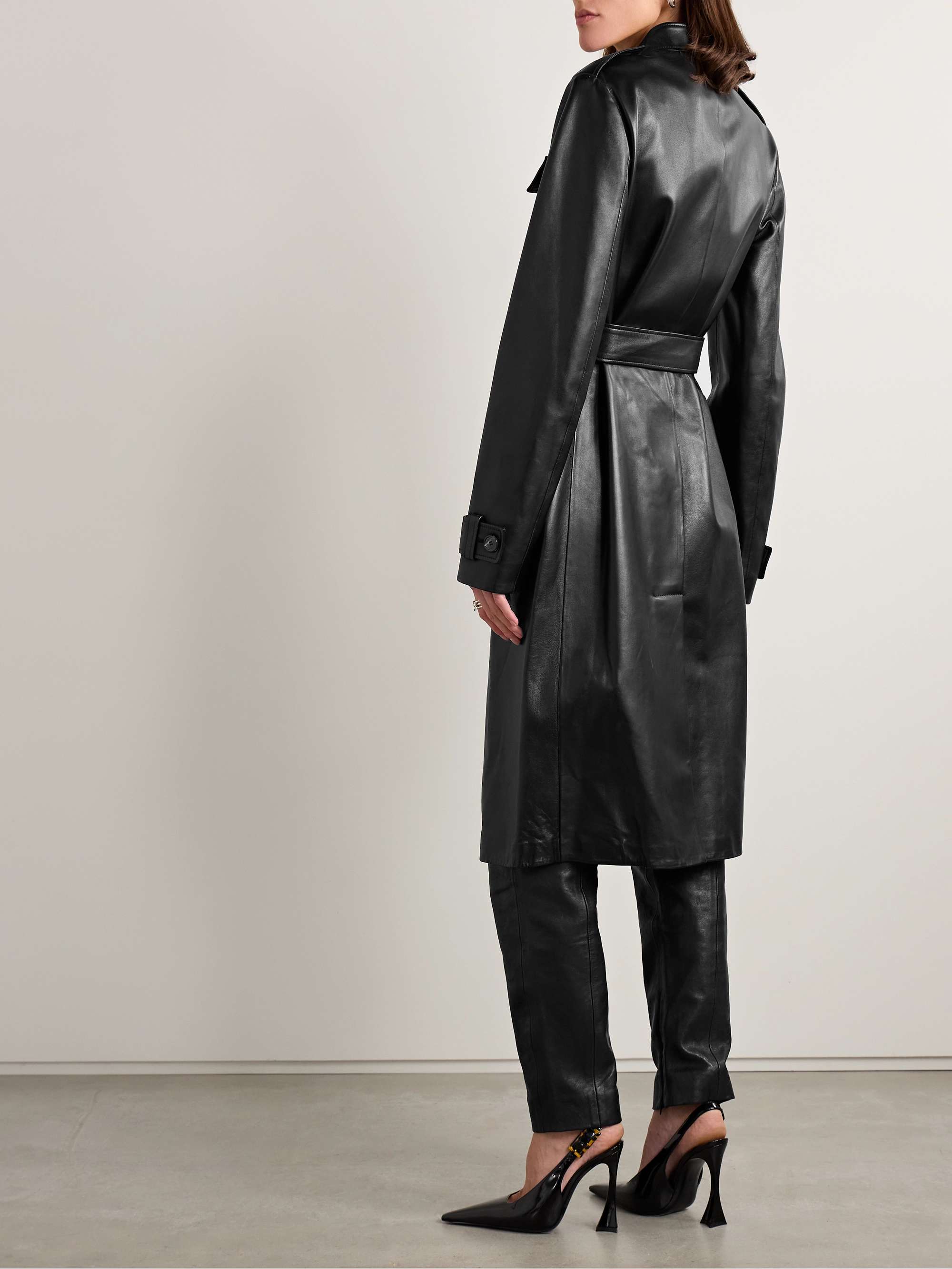 VERONICA DE PIANTE Celine belted leather trench coat | NET-A-PORTER