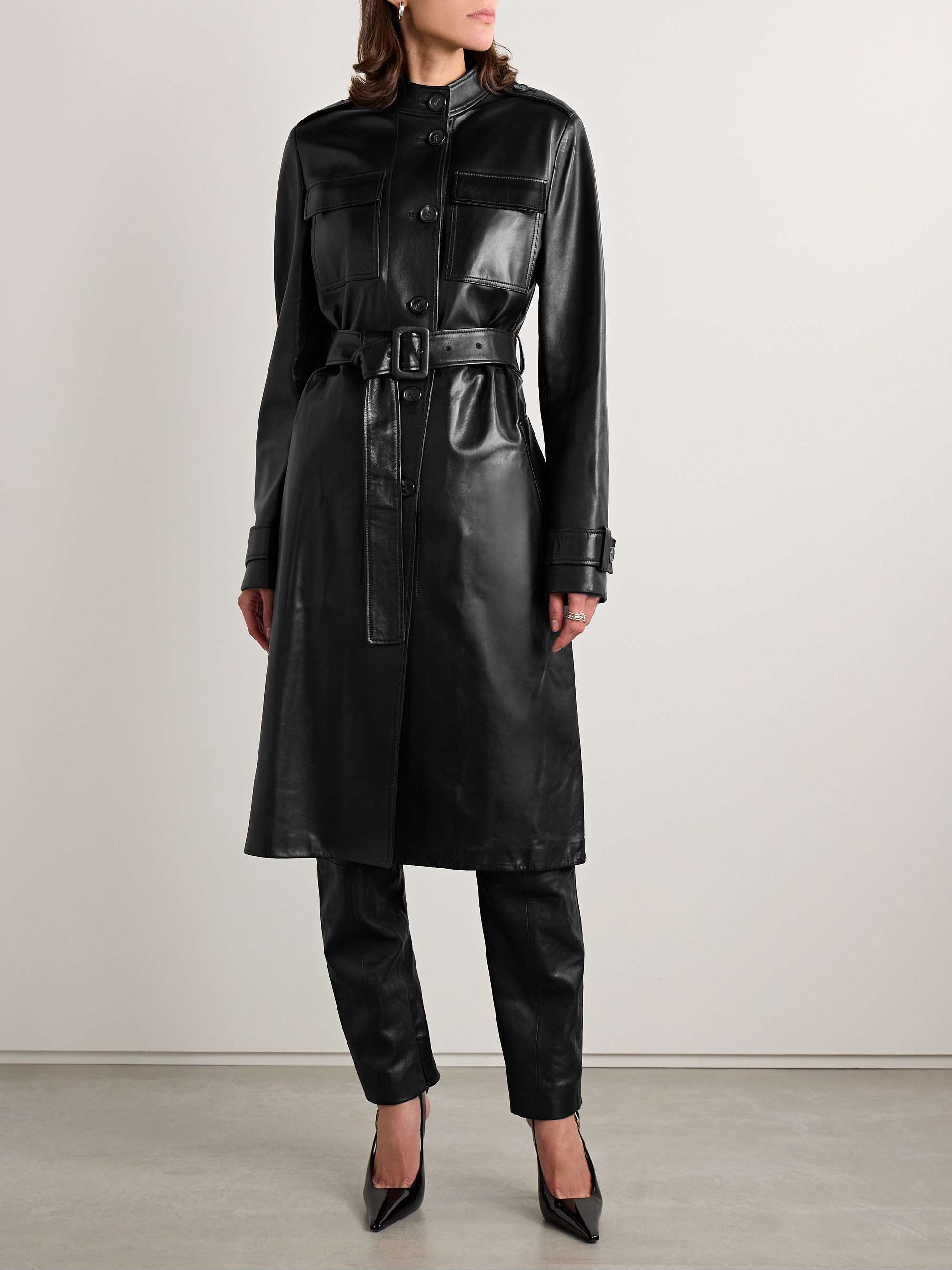 VERONICA DE PIANTE Celine belted leather trench coat | NET-A-PORTER
