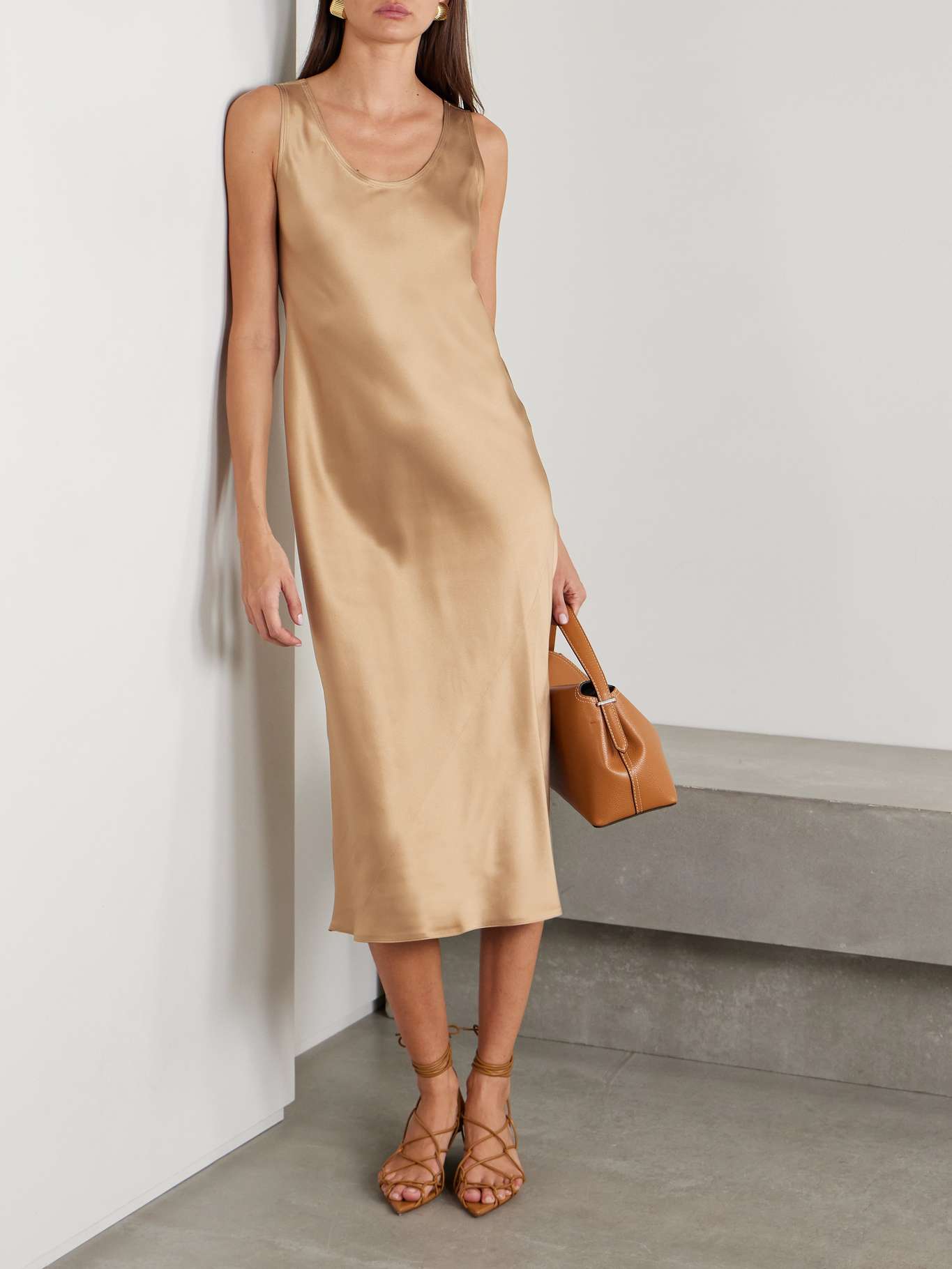 MAX MARA Banjo silk-satin midi dress | NET-A-PORTER