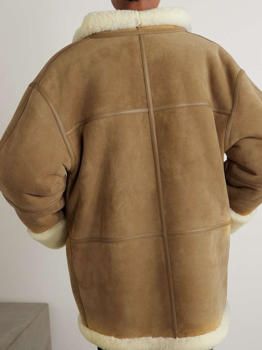 TOTEME Leather-trimmed shearling jacket | NET-A-PORTER