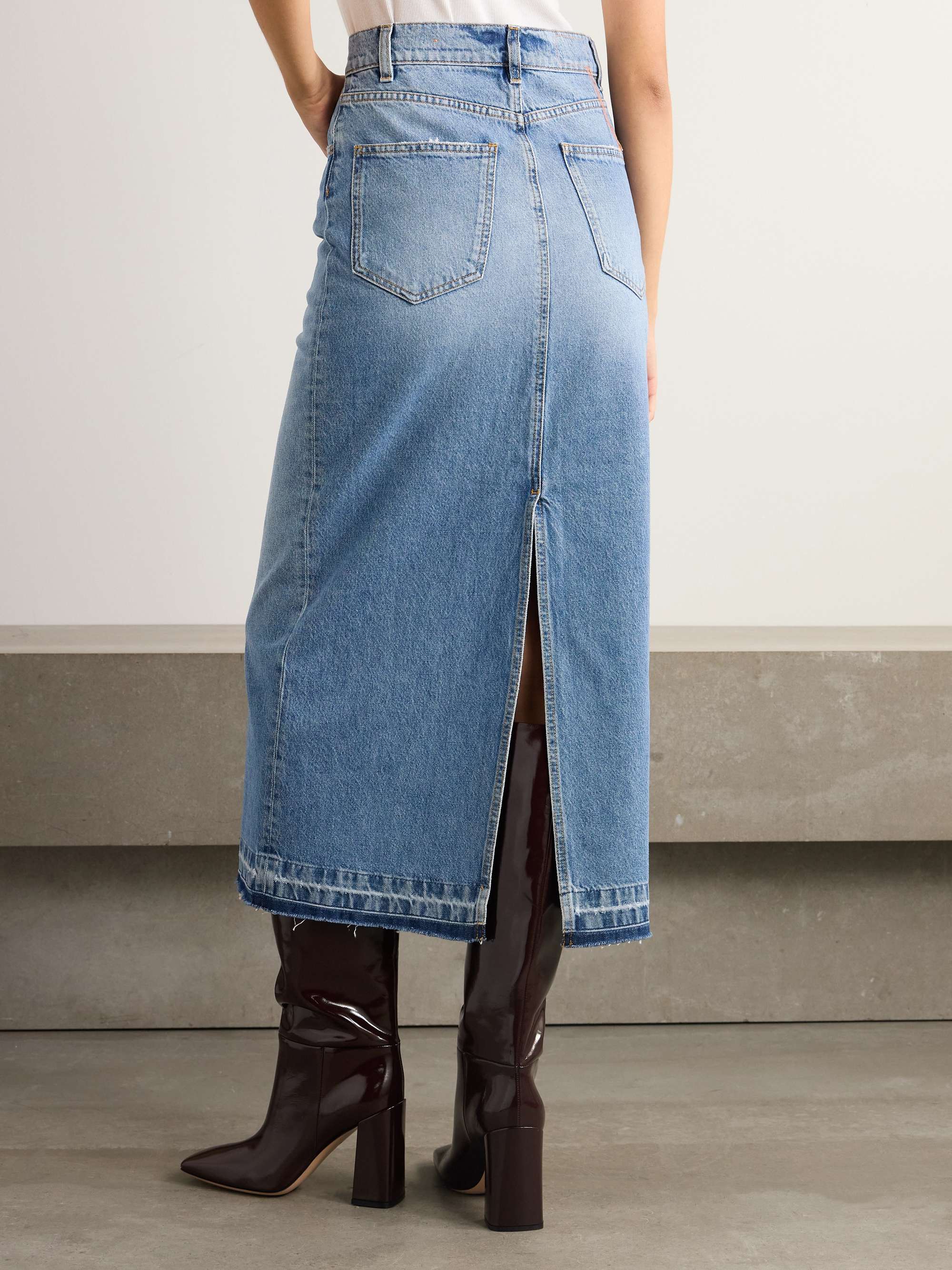 FORTELA Denim midi skirt | NET-A-PORTER
