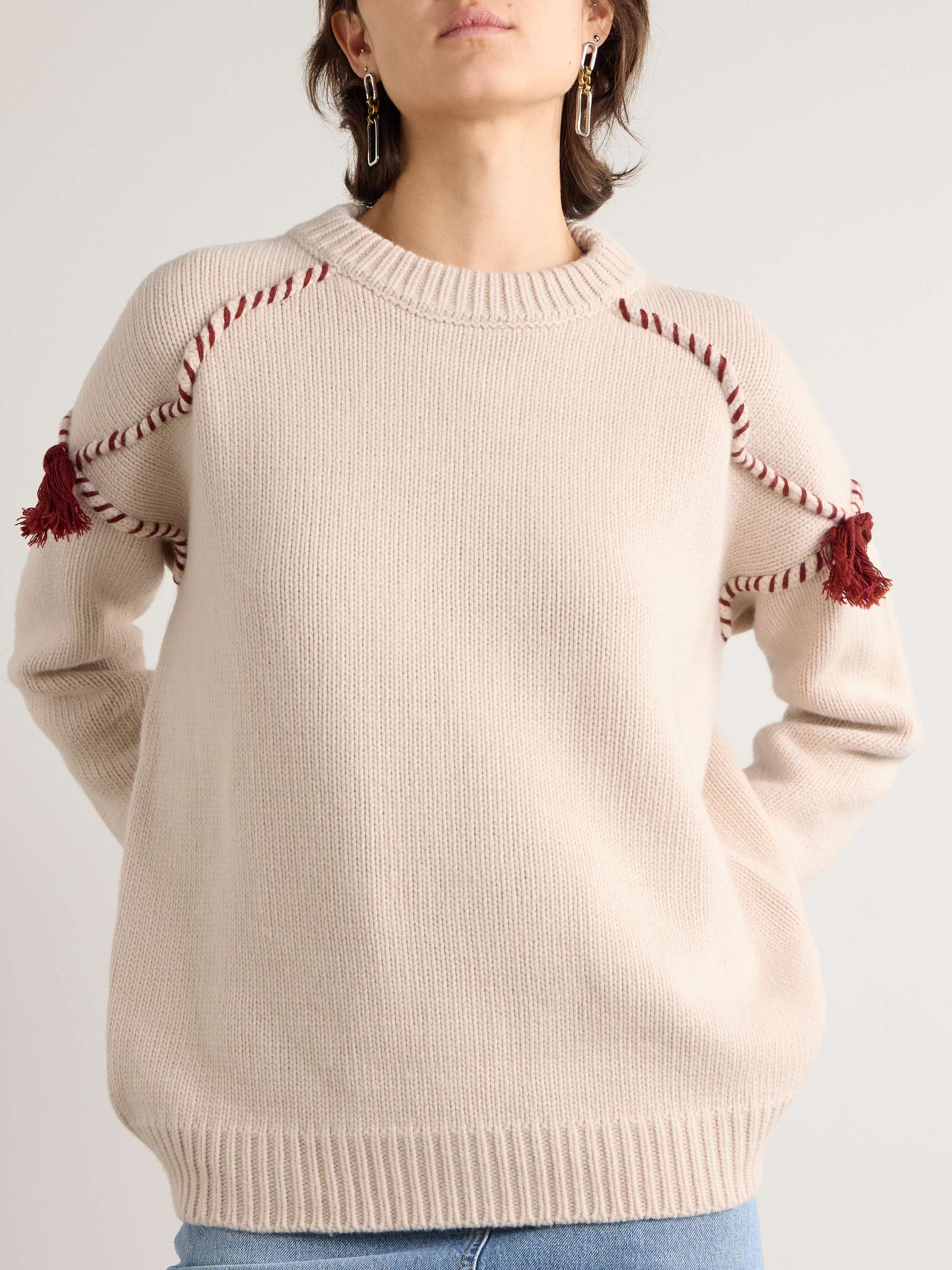 FORTELA Tasseled wool and cashmere-blend sweater | NET-A-PORTER
