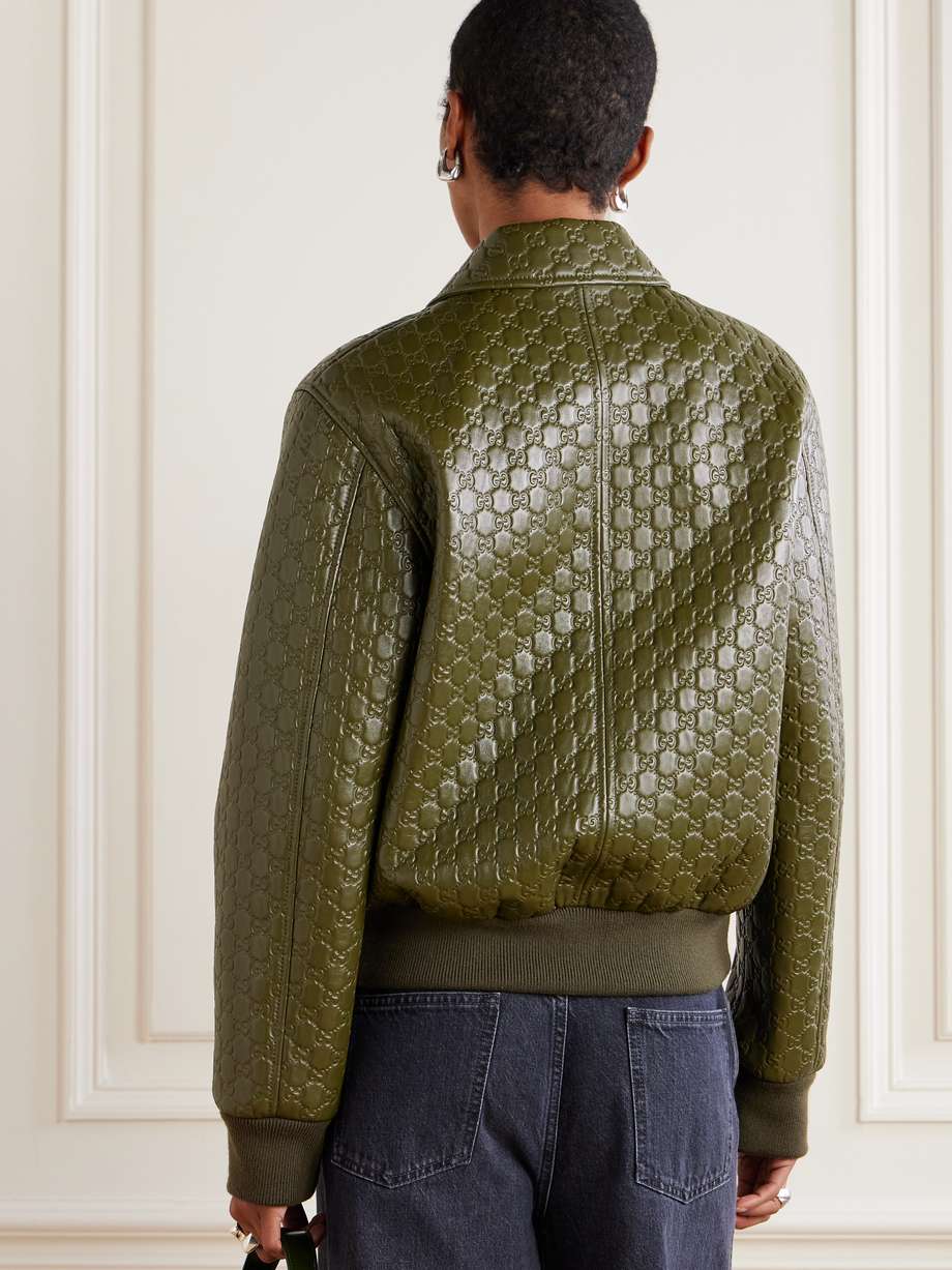 GUCCI Embossed leather jacket | NET-A-PORTER