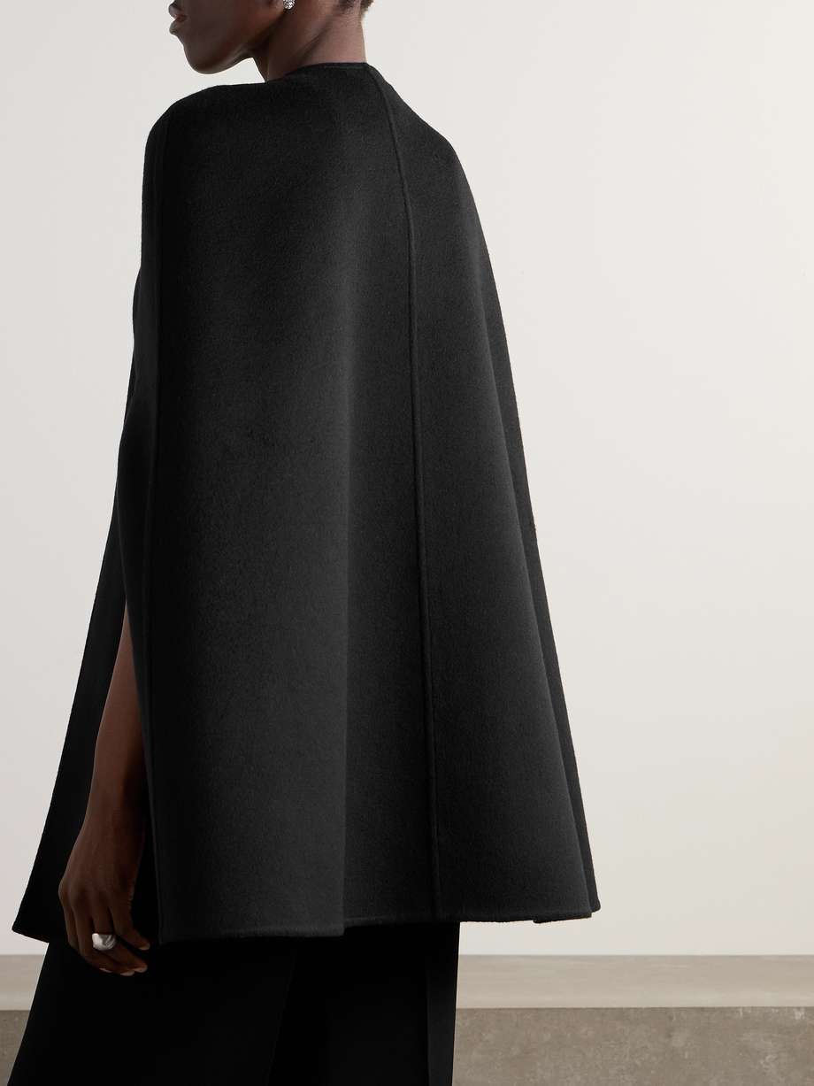 GUCCI Horsebit-embellished wool and silk-blend cape | NET-A-PORTER