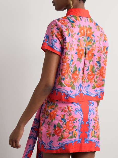 FARM RIO Sicily printed cotton-voile shirt | NET-A-PORTER