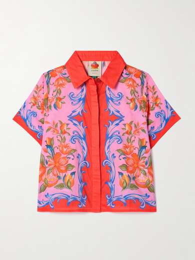 FARM RIO Sicily printed cotton-voile shirt | NET-A-PORTER