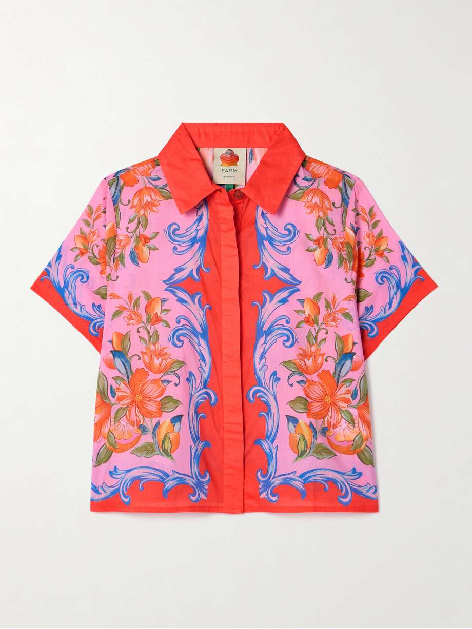 FARM RIO Sicily printed cotton-voile shirt | NET-A-PORTER