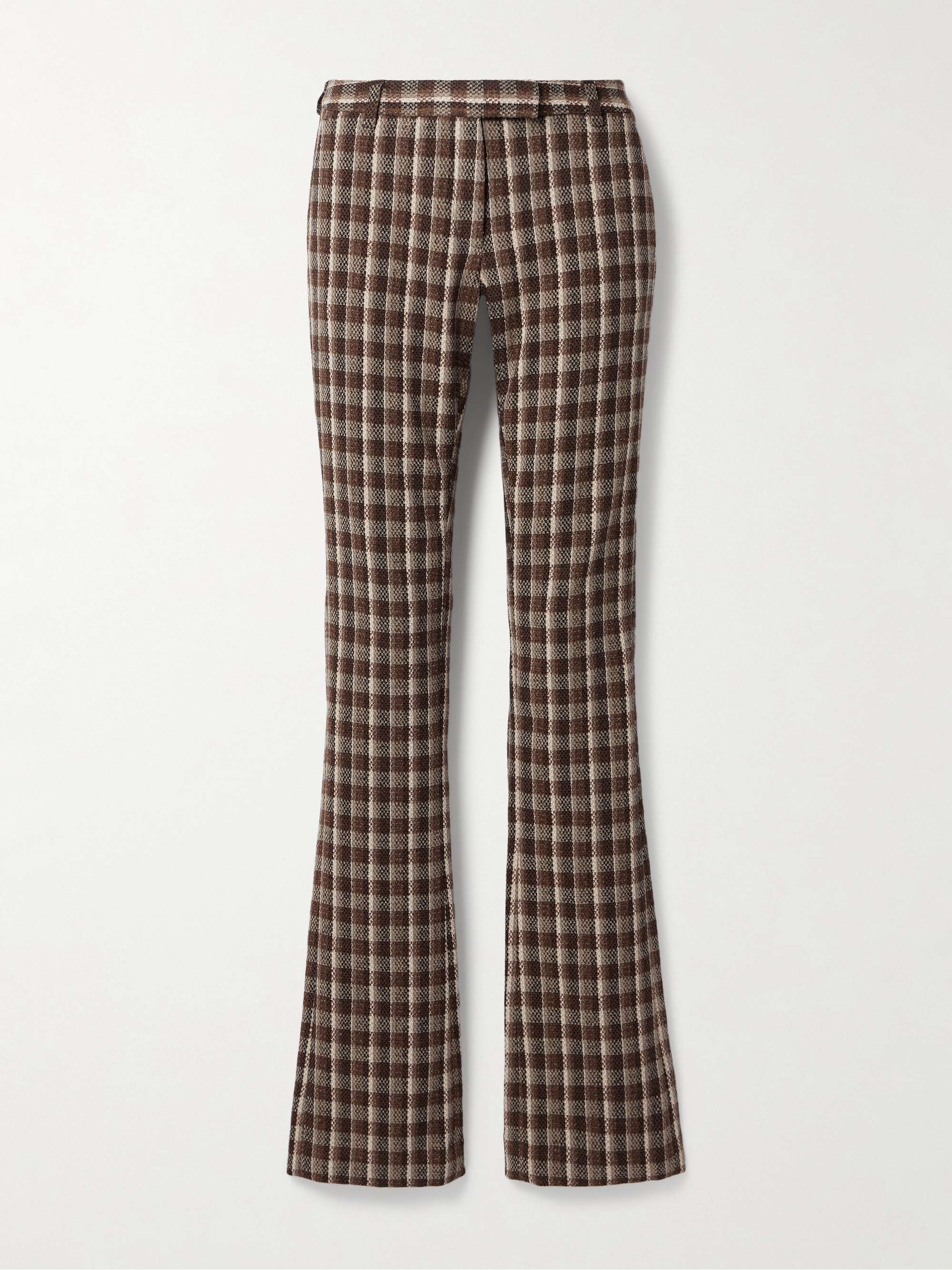 ACNE STUDIOS Checked woven flared pants | NET-A-PORTER