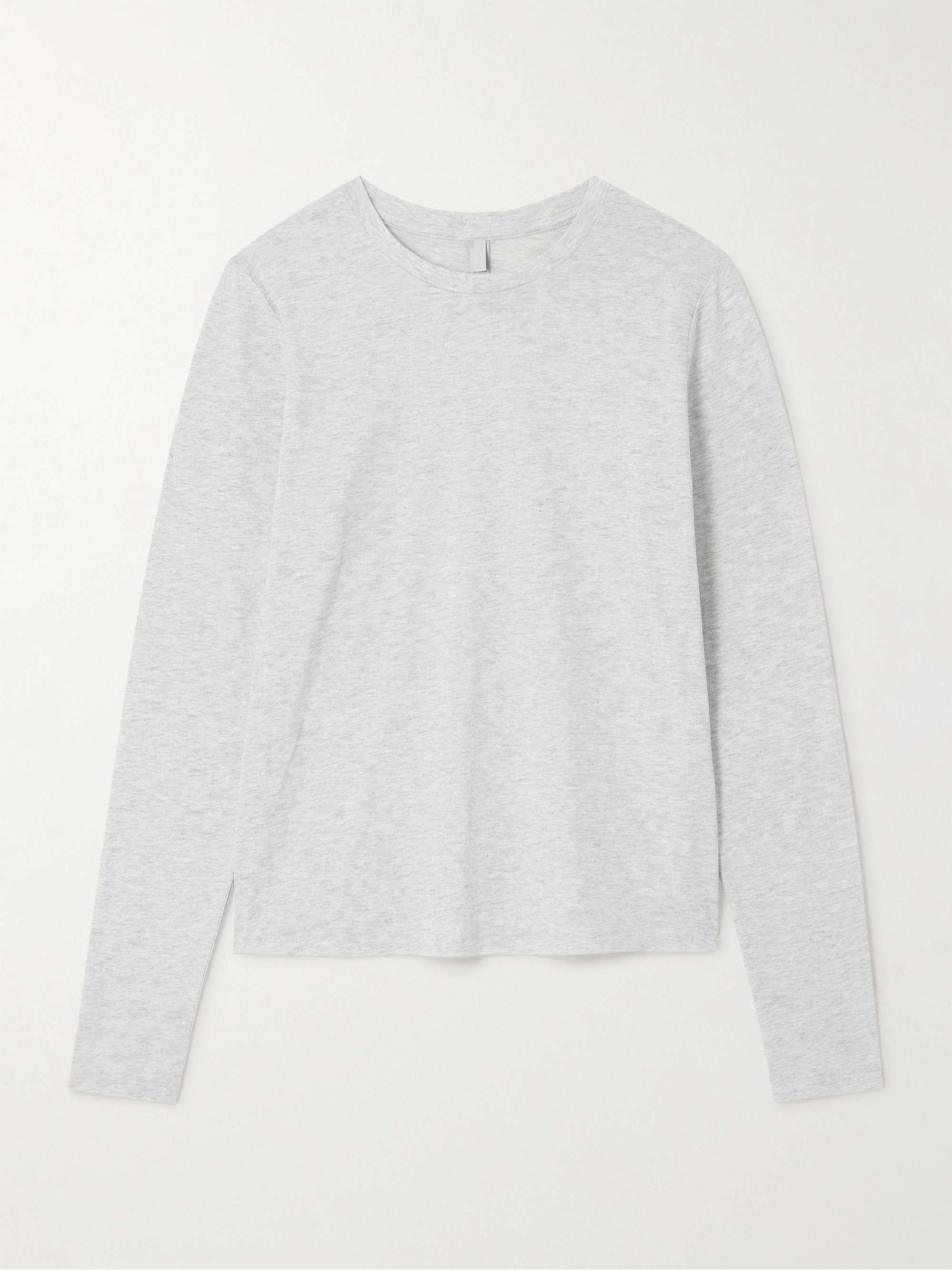 SKIMS Long Sleeve T-Shirt - Light Heather Grey | NET-A-PORTER