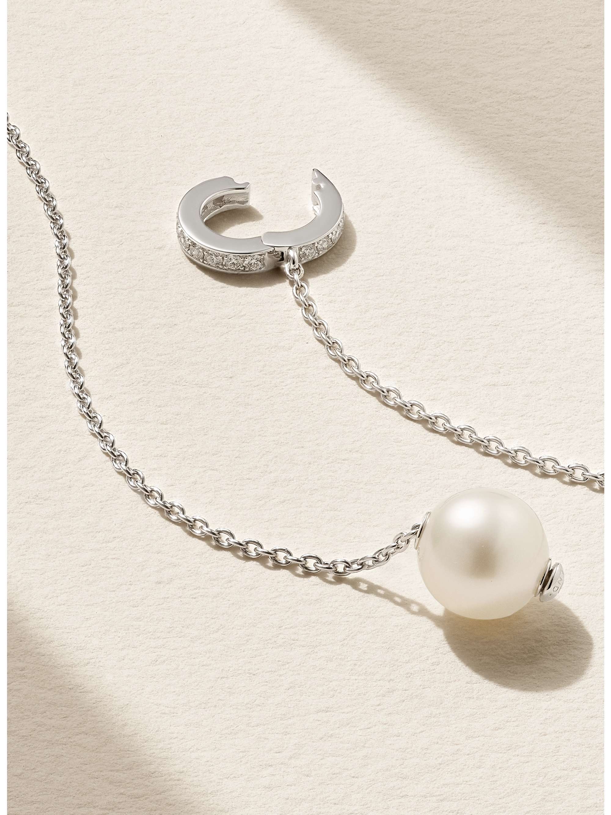 MIKIMOTO Pearls in Motion 18-karat white gold, pearl and diamond ...