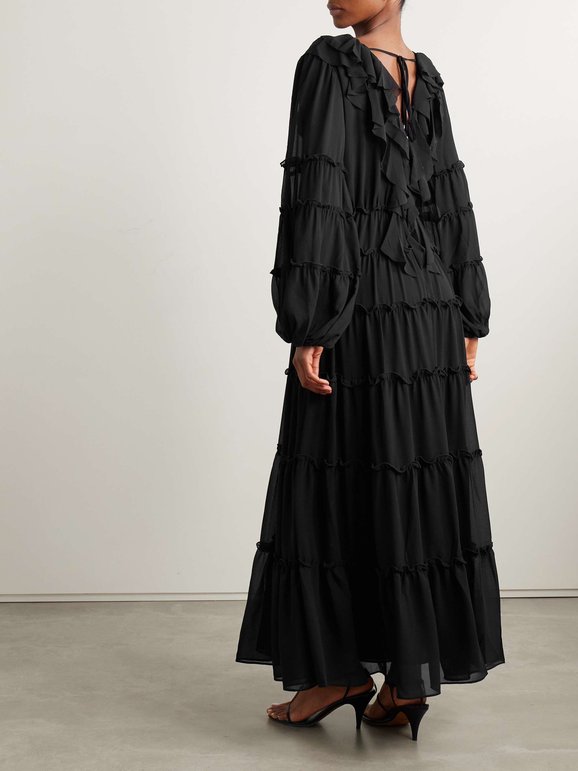 AJE. Protea ruffled crepe de chine maxi dress | NET-A-PORTER