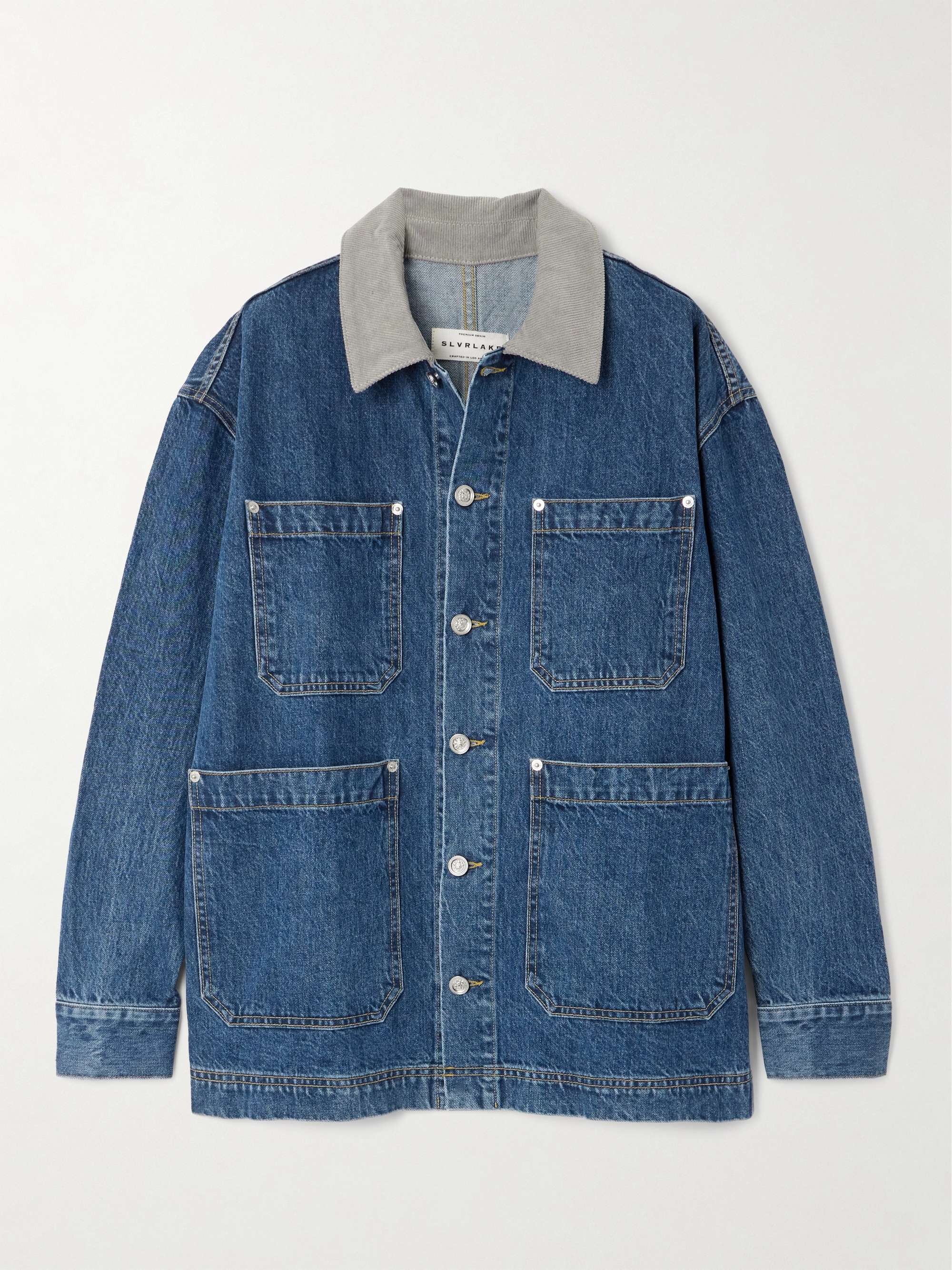 SLVRLAKE Cotton corduroy-trimmed denim jacket | NET-A-PORTER