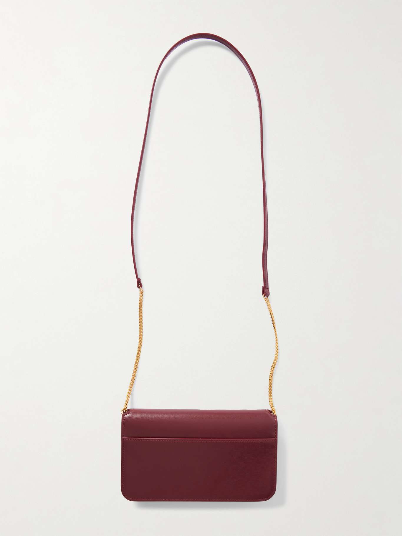 SAINT LAURENT Cassandre Strap textured-leather phone case | NET-A-PORTER