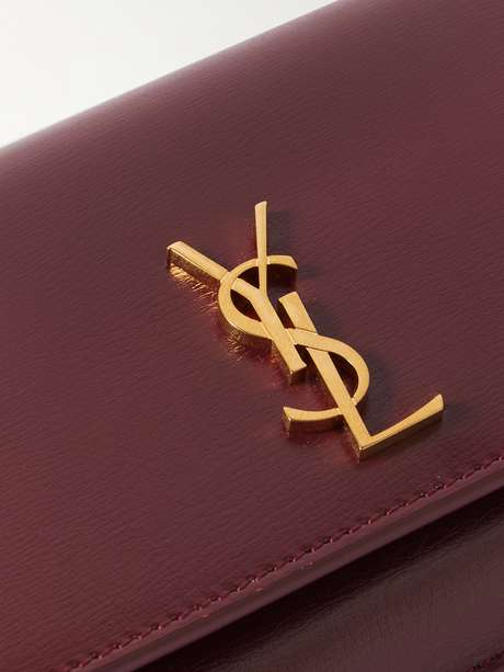 SAINT LAURENT Cassandre Strap textured-leather phone case | NET-A-PORTER