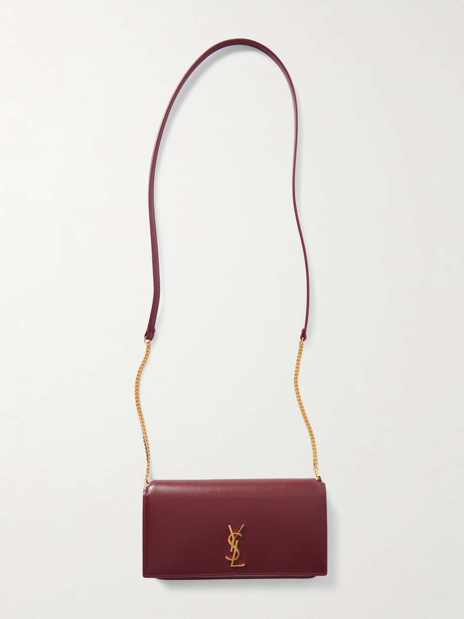 SAINT LAURENT Cassandre Strap textured-leather phone case | NET-A-PORTER