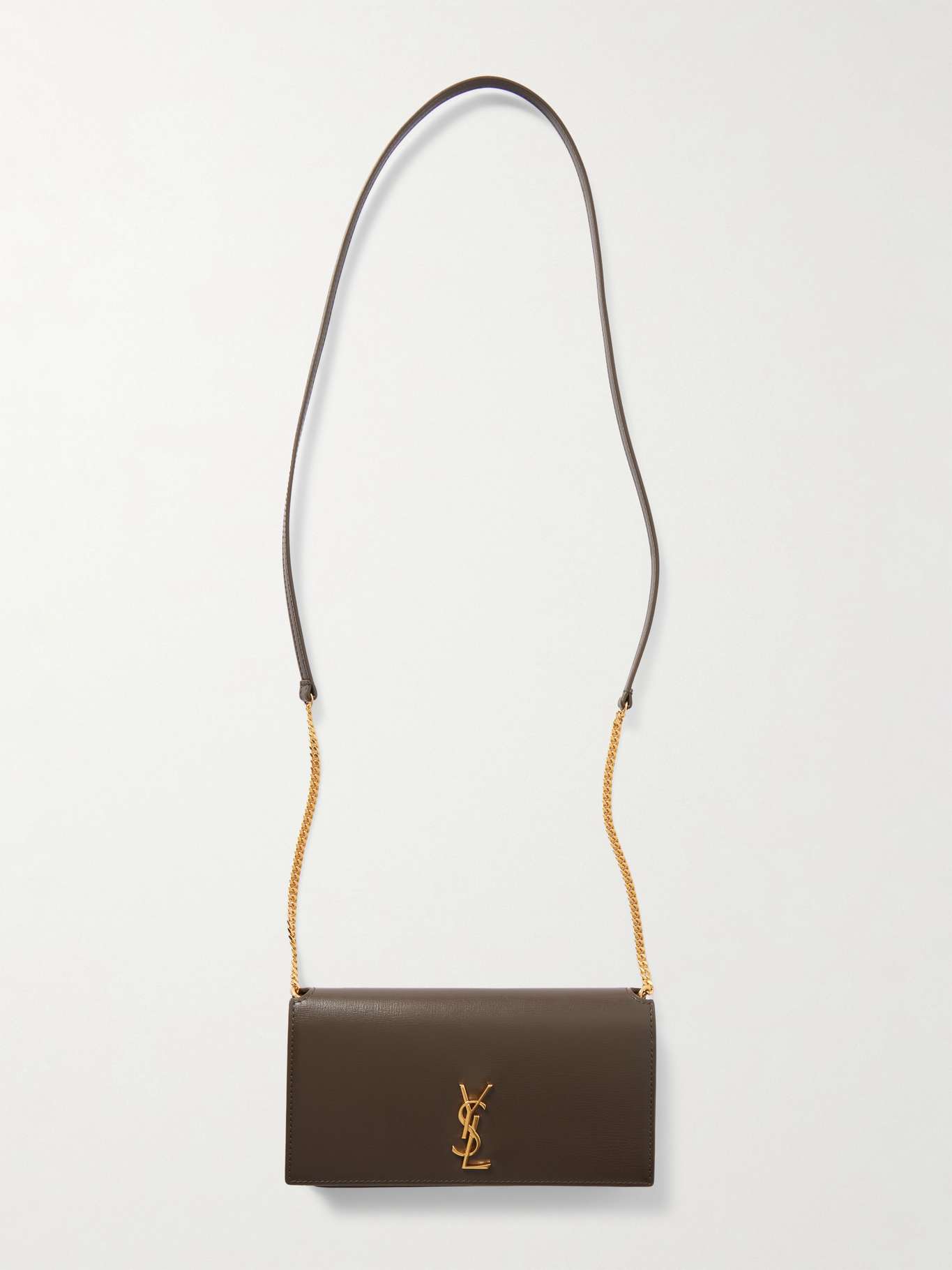 SAINT LAURENT Cassandre Strap leather phone case | NET-A-PORTER