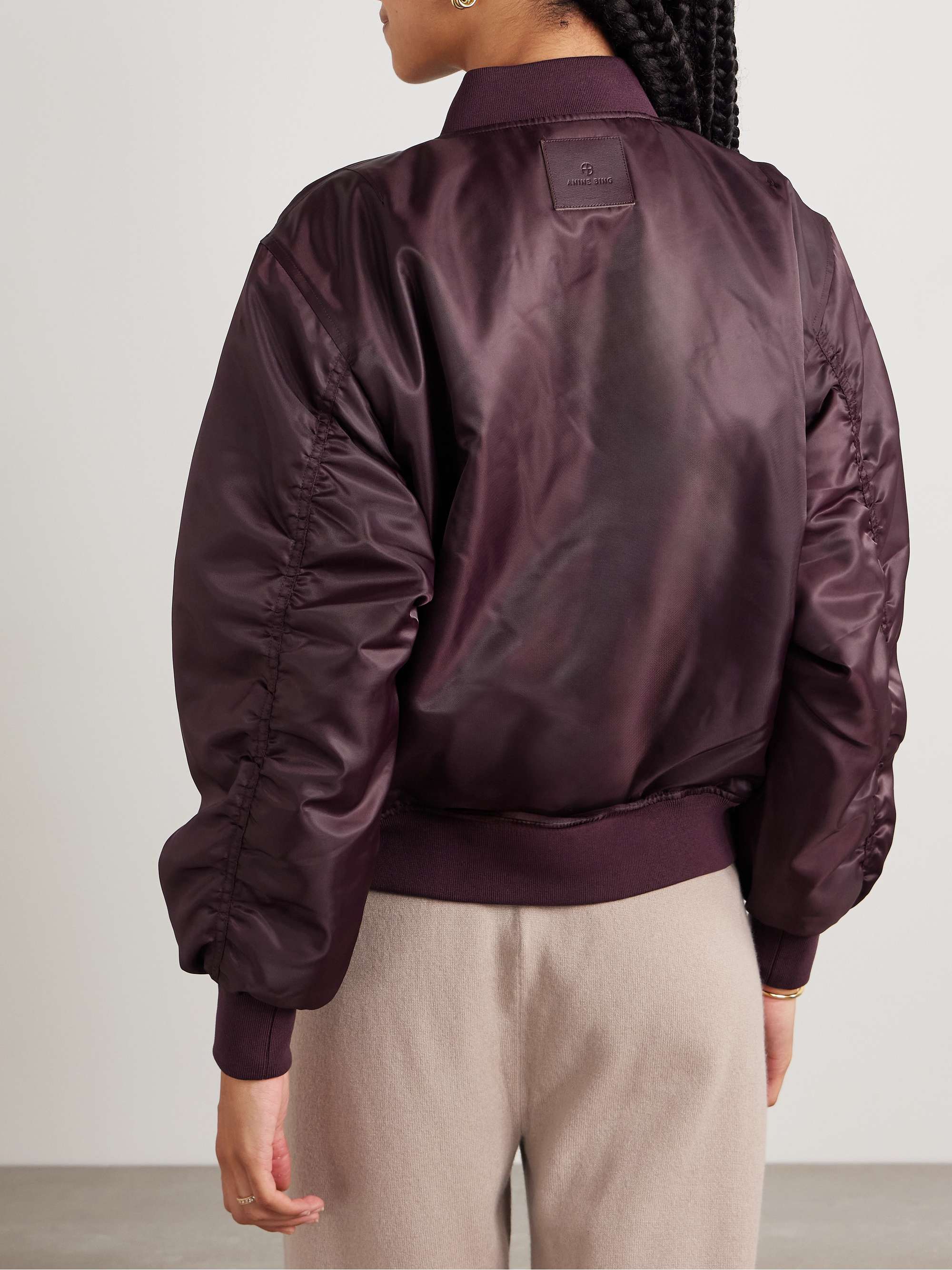 ANINE BING Leon satin bomber jacket | NET-A-PORTER