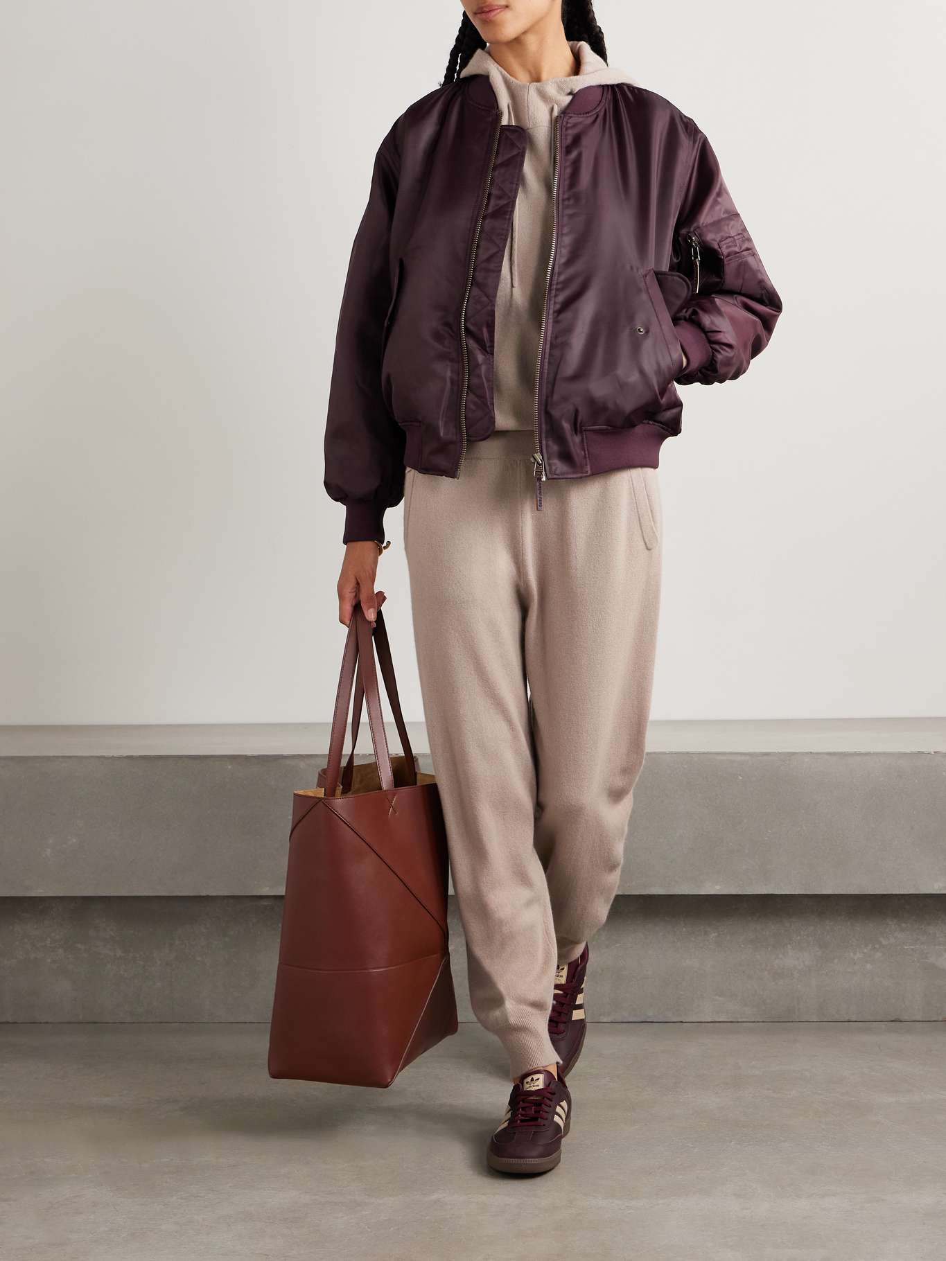ANINE BING Leon satin bomber jacket | NET-A-PORTER