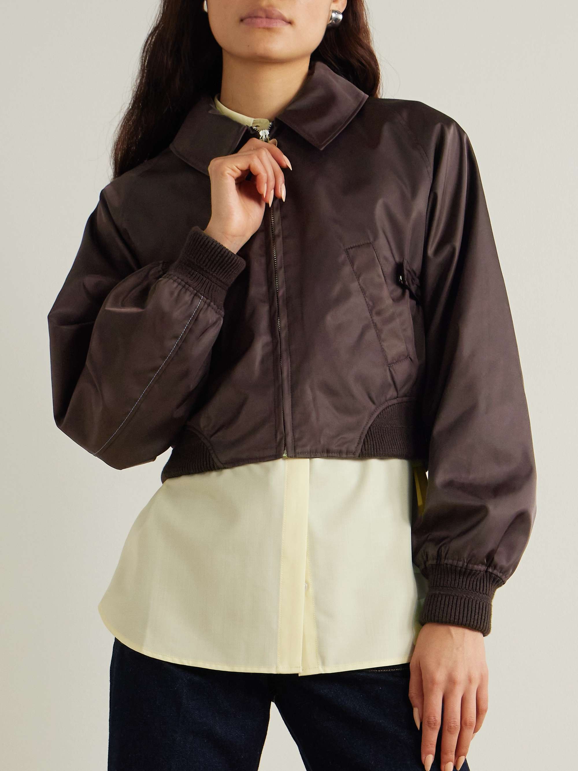 VICTORIA BECKHAM Harrington satin-twill bomber jacket | NET-A-PORTER
