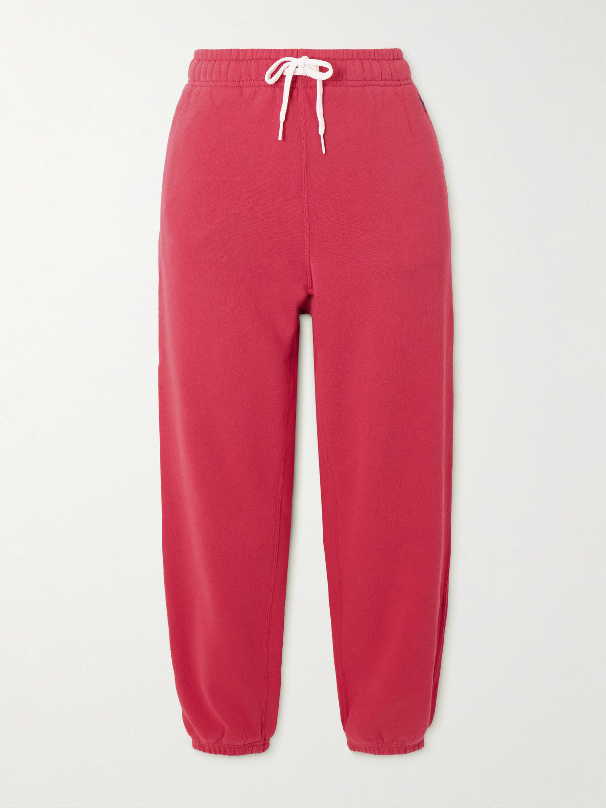 Polo Ralph Lauren Embroidered Cotton-blend Jersey Sweatpants In Red ...