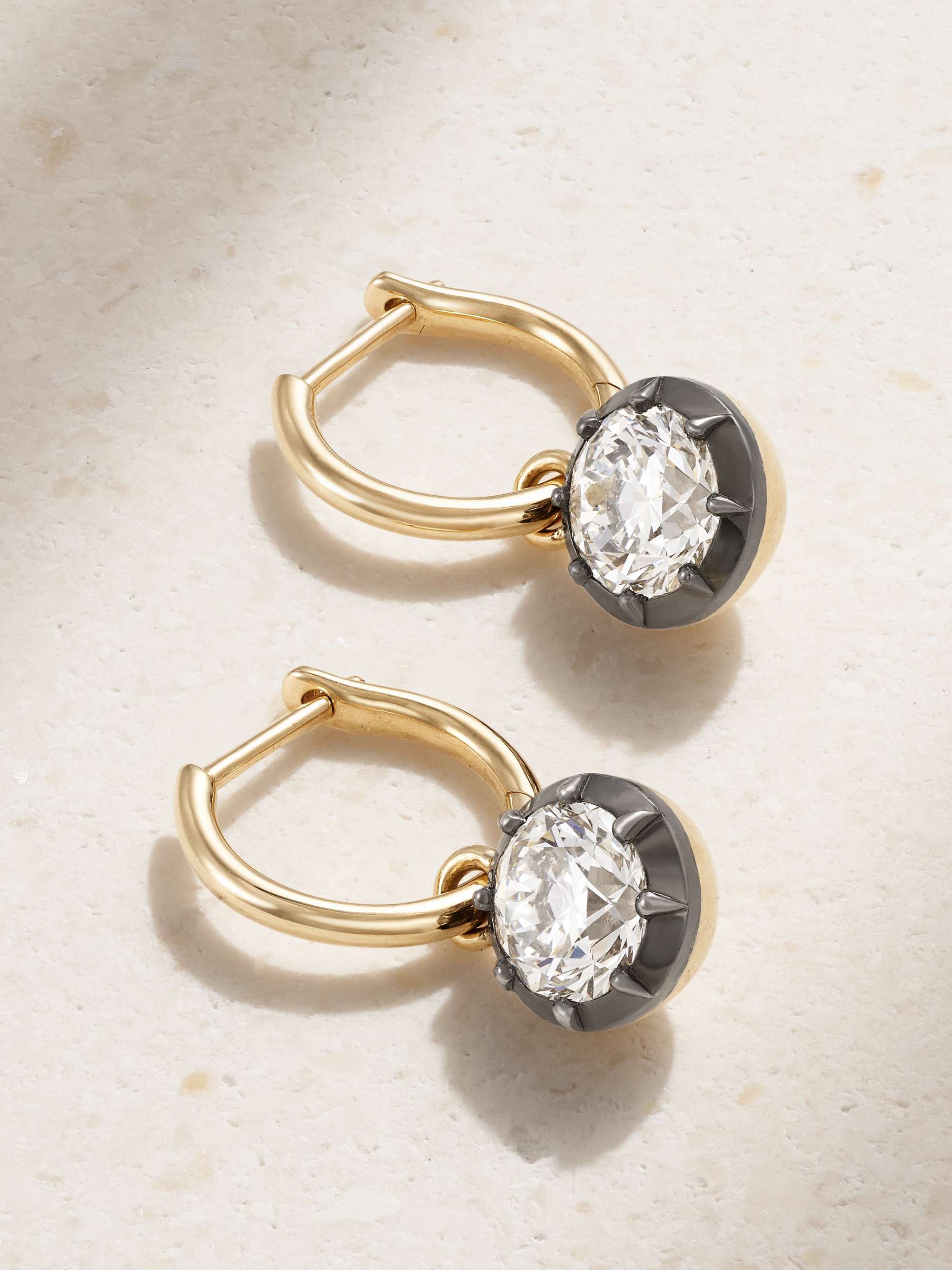 JESSICA MCCORMACK Gypset 18-karat yellow and blackened gold diamond ...