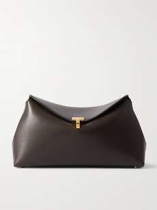 TOTEME T-Lock textured-leather clutch | NET-A-PORTER