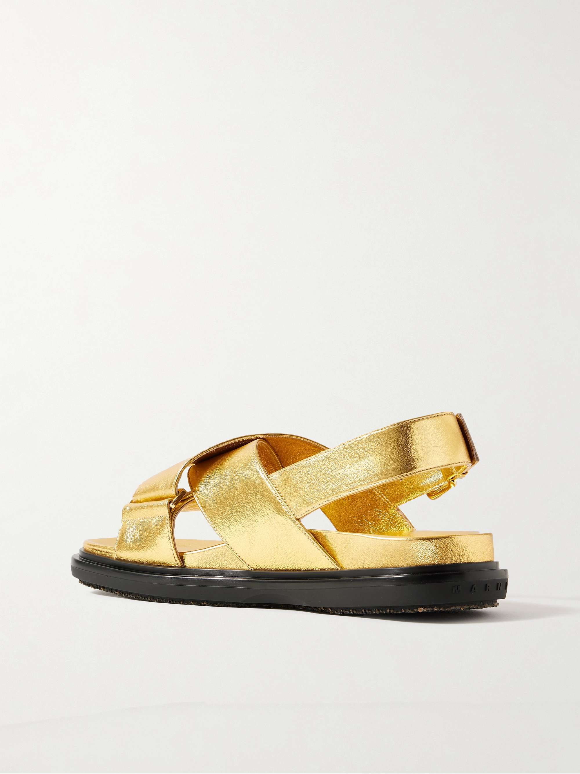 MARNI Fussbett metallic leather slingback sandals | NET-A-PORTER MARNI Fussbett metallic leather slingback sandals | NET-A-PORTER